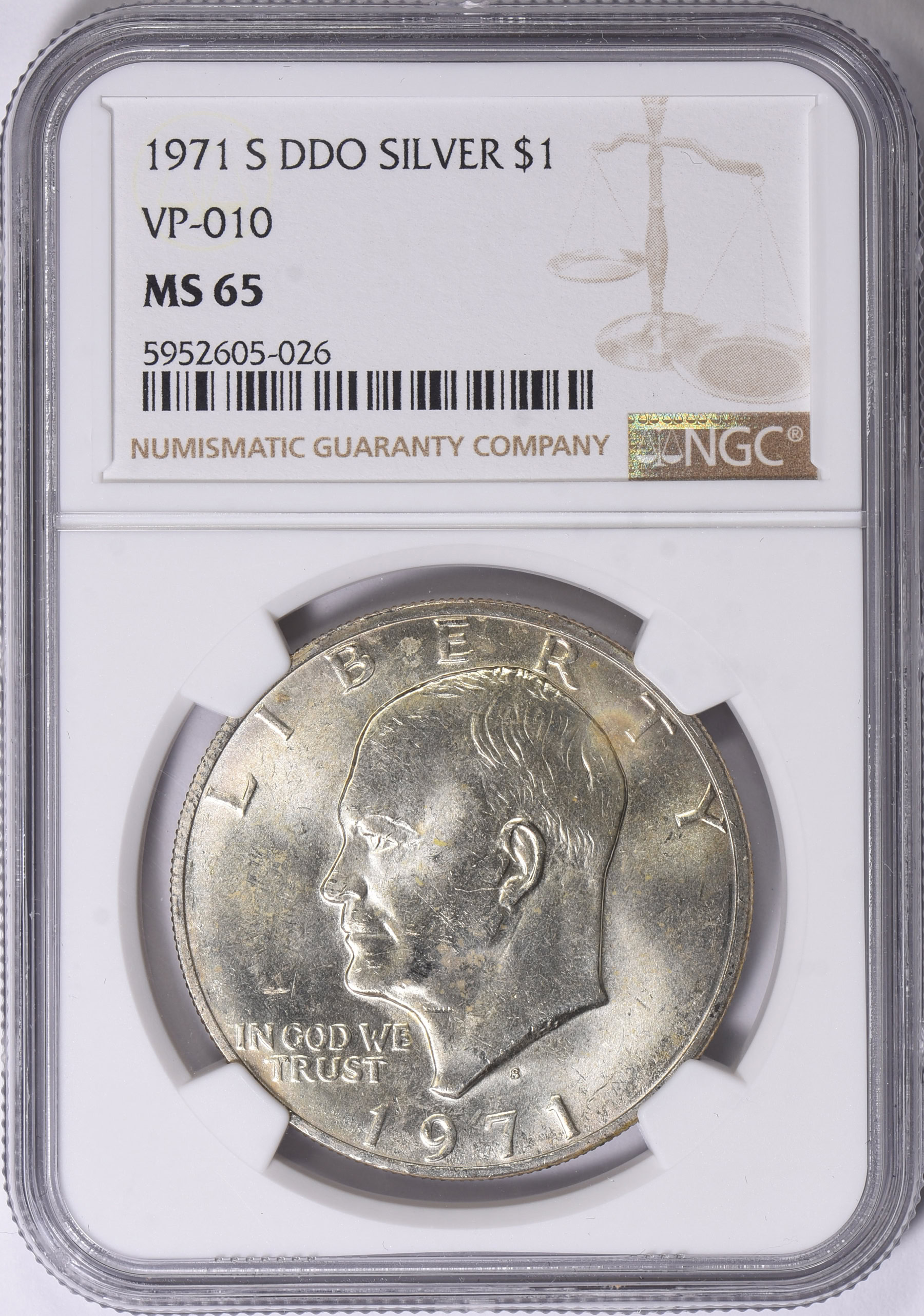 1971-S Eisenhower Dollar Silver DDO VP-010 NGC MS-65 (Item 1696097 ...