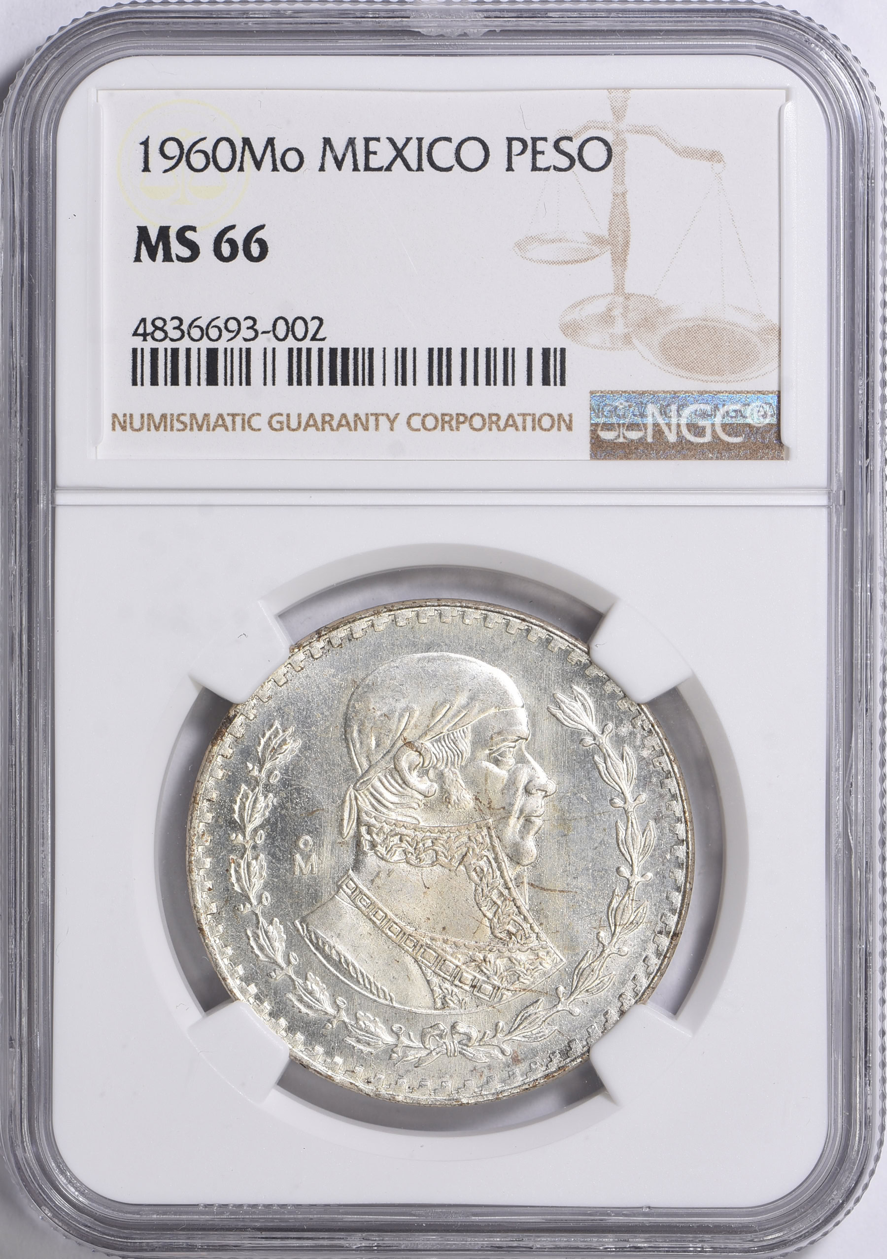 Mexico 1960-Mo Silver Peso KM-459 NGC MS-66 (Item 1696354 ...