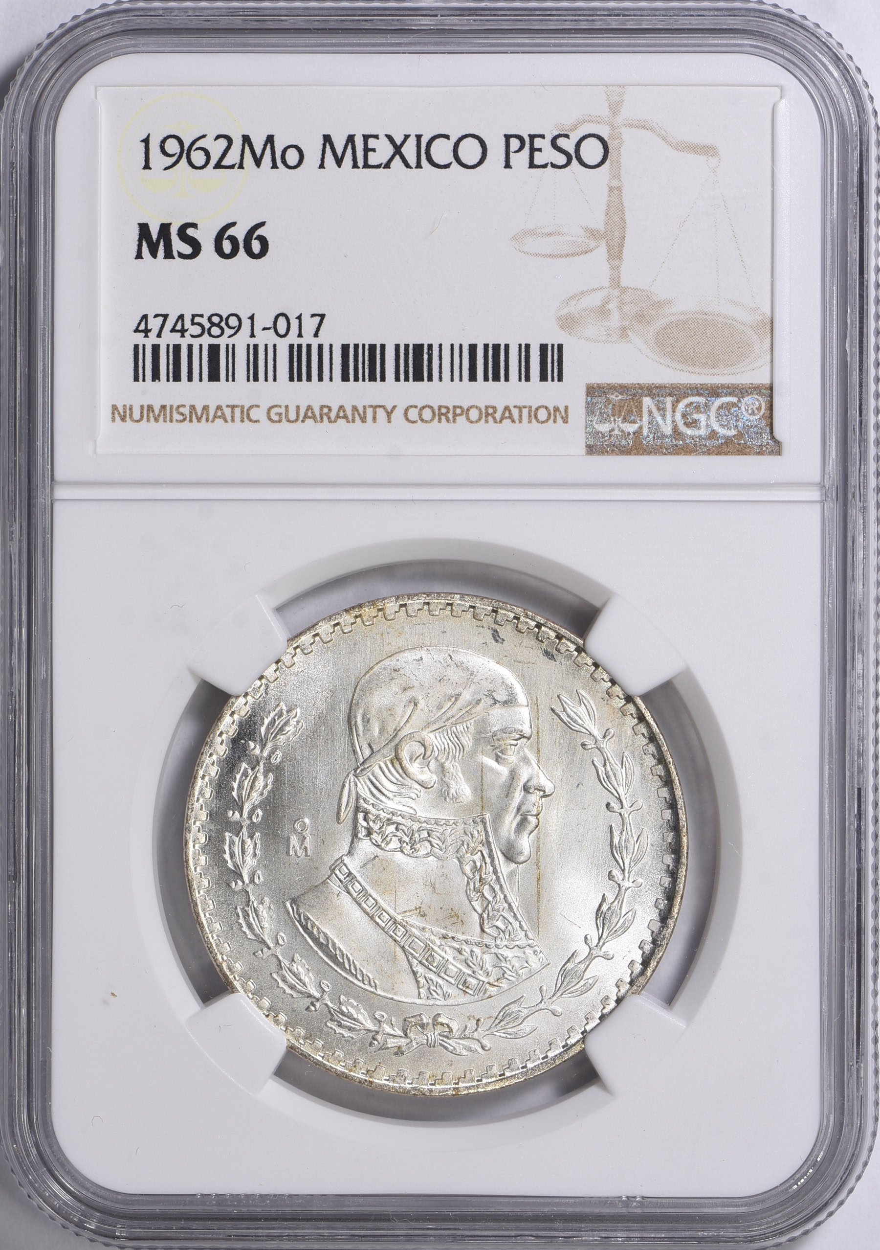 Mexico 1962-Mo Silver Peso KM-459 NGC MS-66 (Item 1696356 ...