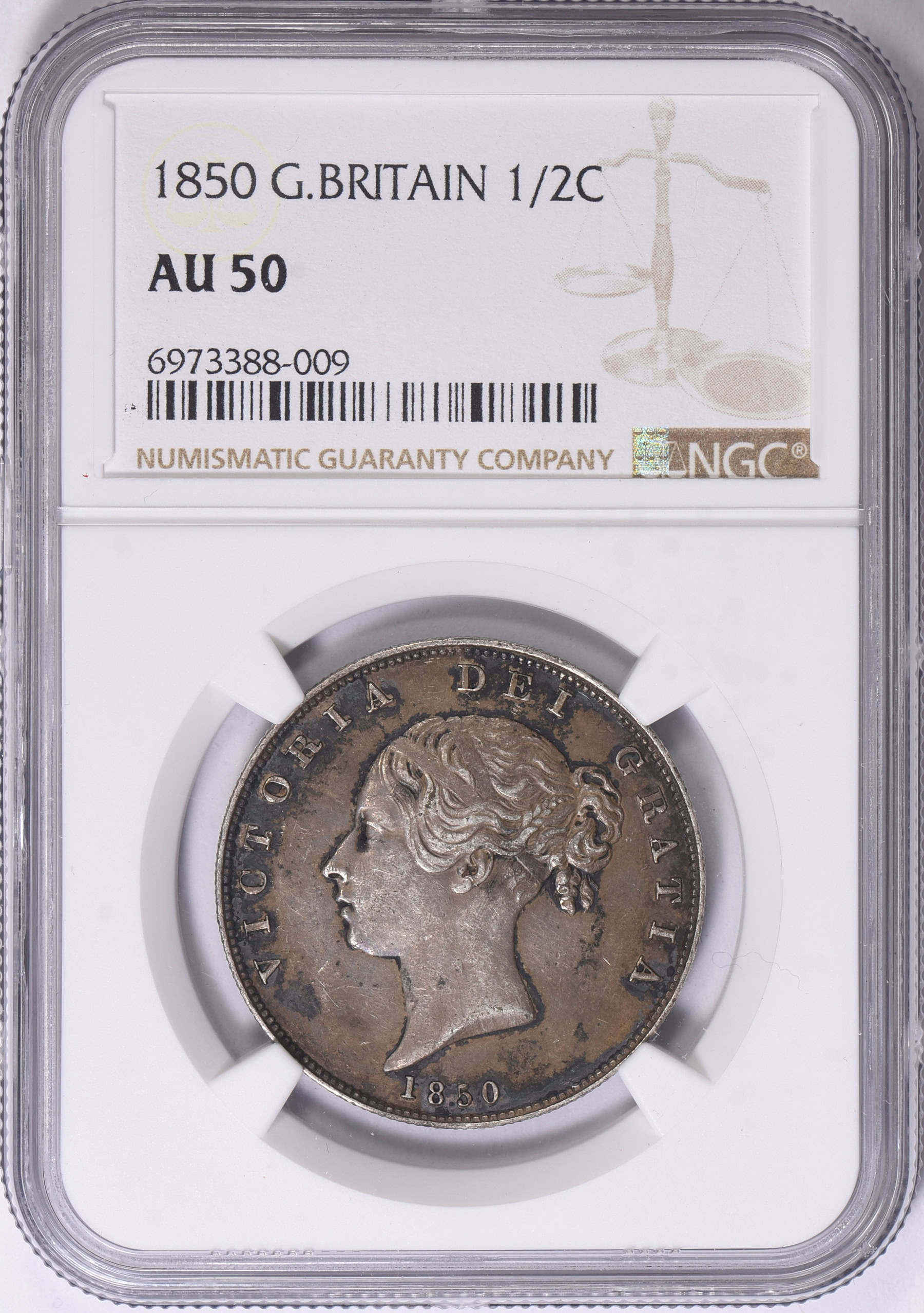 Great Britain 1850 Silver 1/2 Crown KM-740 NGC AU-50 (Item 1696418 ...
