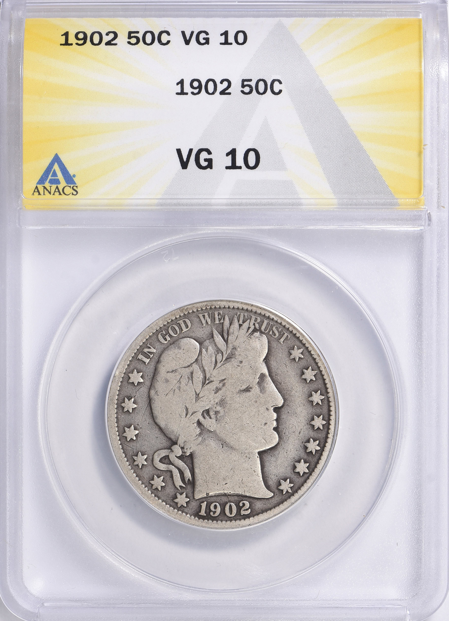 1902 Barber Half Dollar ANACS VG-10 (Item 1696451) | GreatCollections Coin Auctions