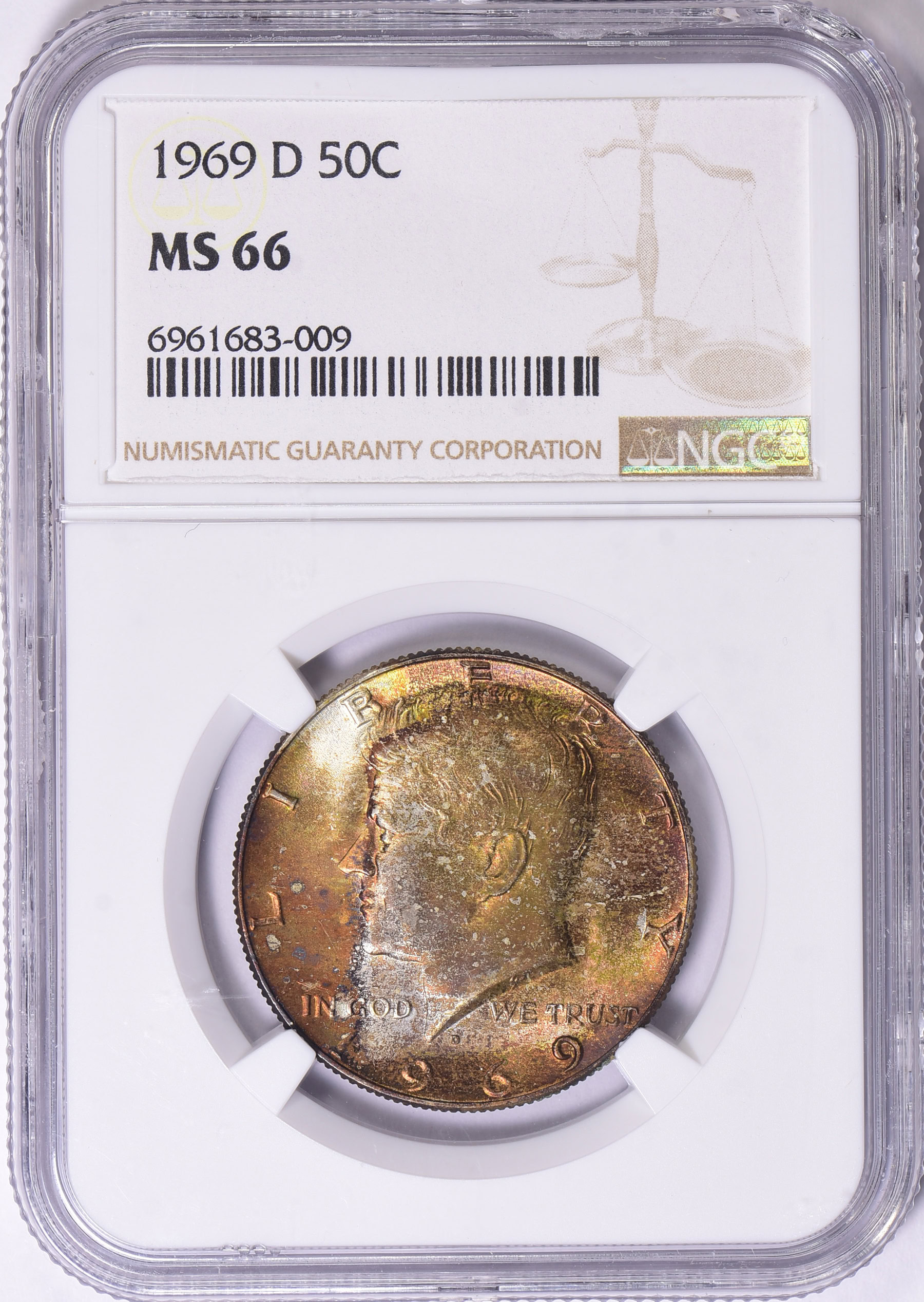 1969-D Kennedy Half Dollar NGC MS-66 (Toned) (Item 1696525 ...
