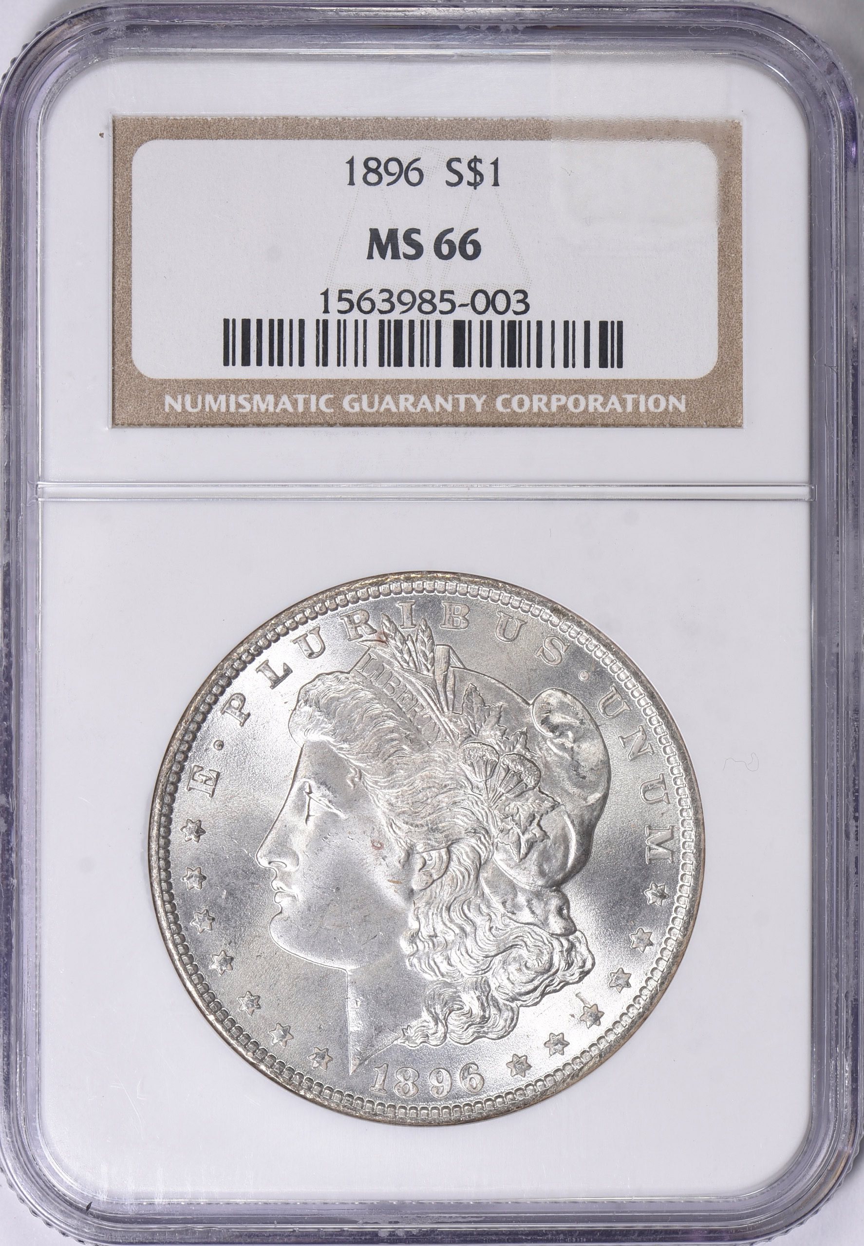 1896 Morgan Silver Dollar NGC MS-66 (Item 1696565) | GreatCollections ...