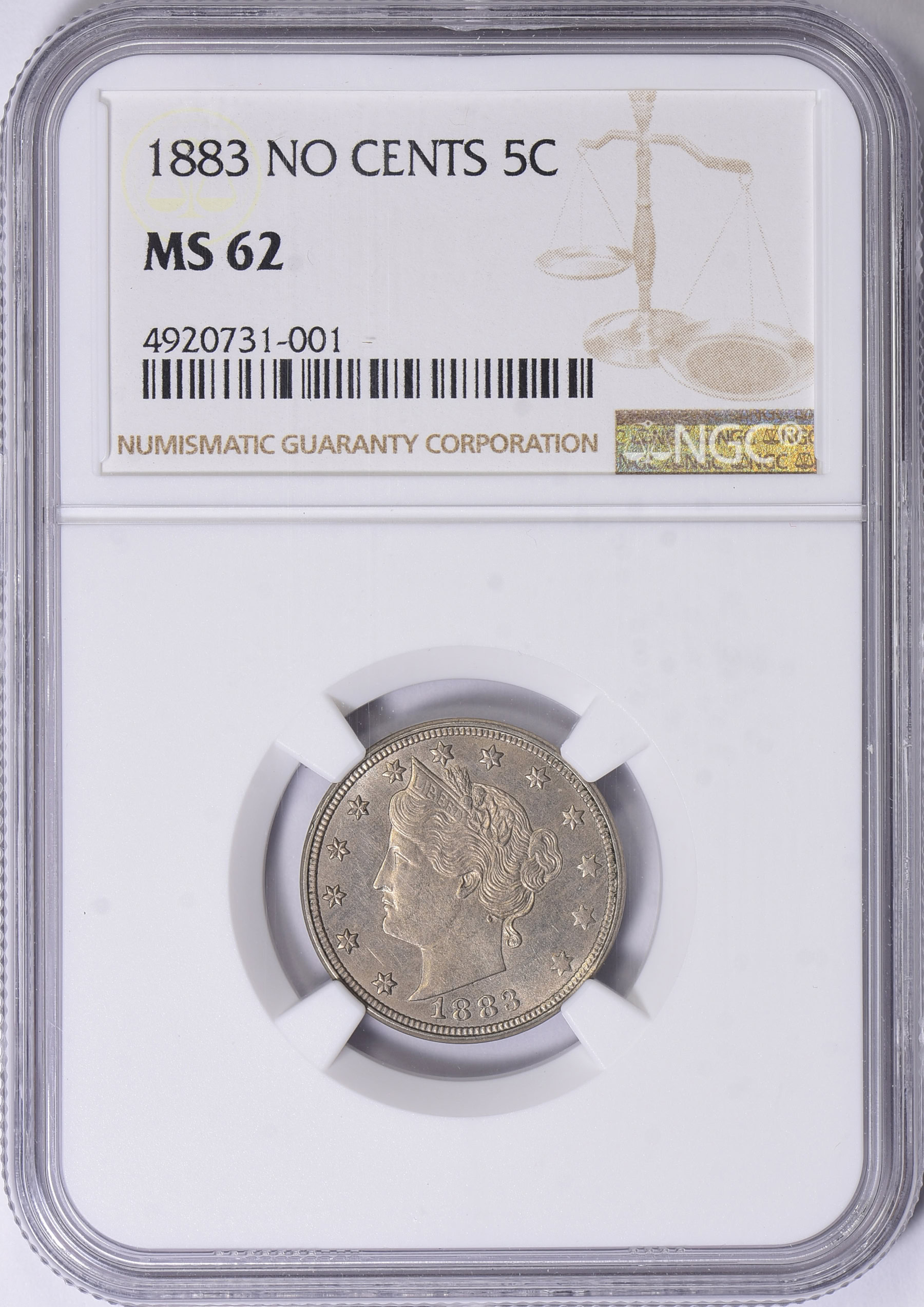 1883 Liberty Nickel No CENTS NGC MS-62 (Item 1696591 ...
