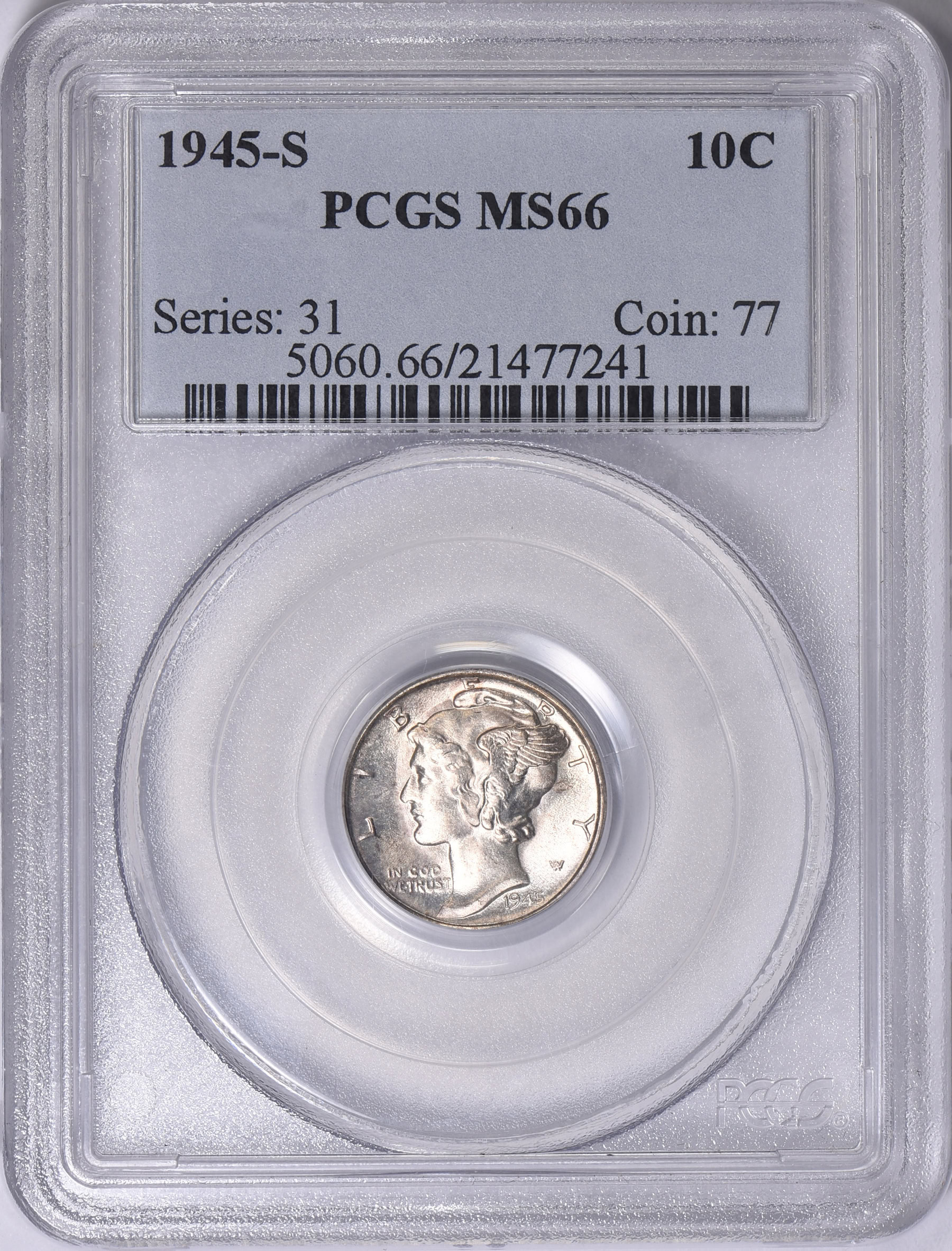 1945-S Mercury Dime PCGS MS-66 (Item 1696739) | GreatCollections Coin Auctions