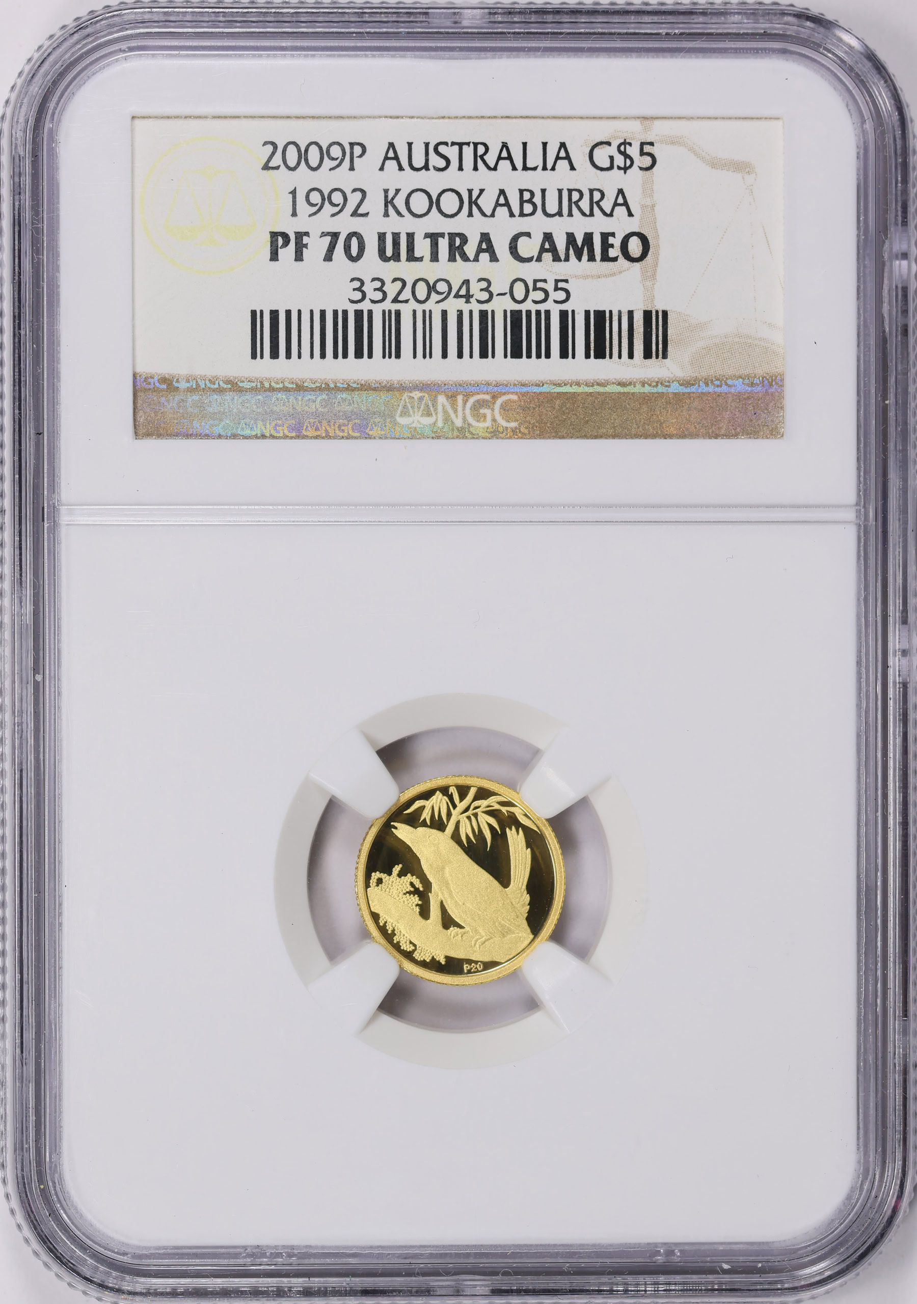 Australia 2009-P20 Gold $5 Kookaburra 20th Anniversary 1992 Design NGC ...