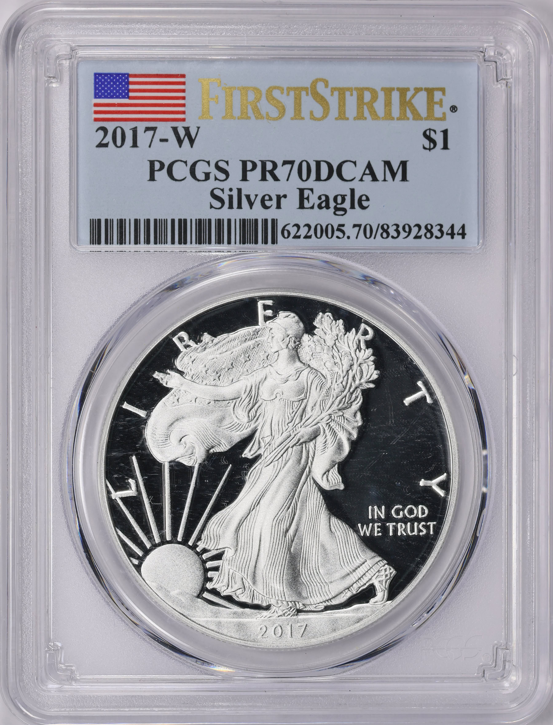 2017-W $1 Silver Eagle First Strike PCGS Proof-70 DCAM (Item 1696770 ...