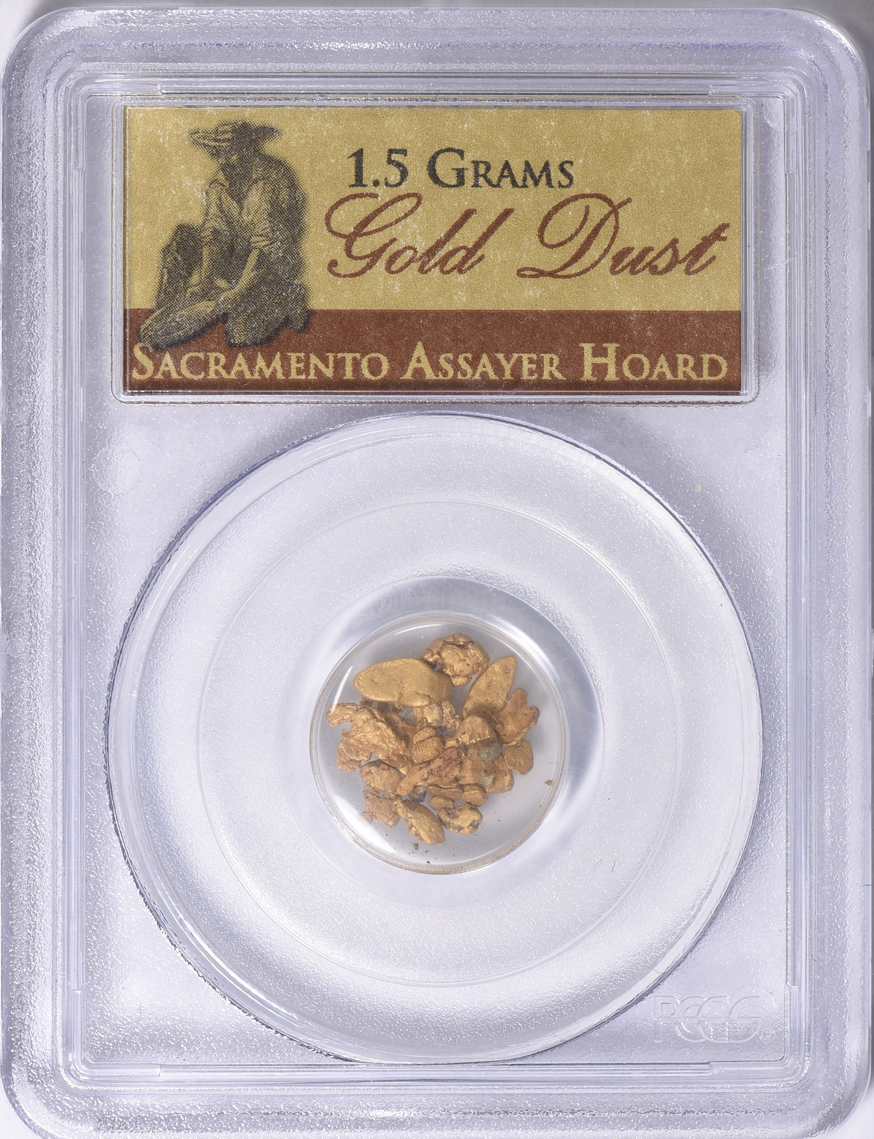 California Gold Sacramento Assayer Hoard Gold Dust 1.5 Grams PCGS ...
