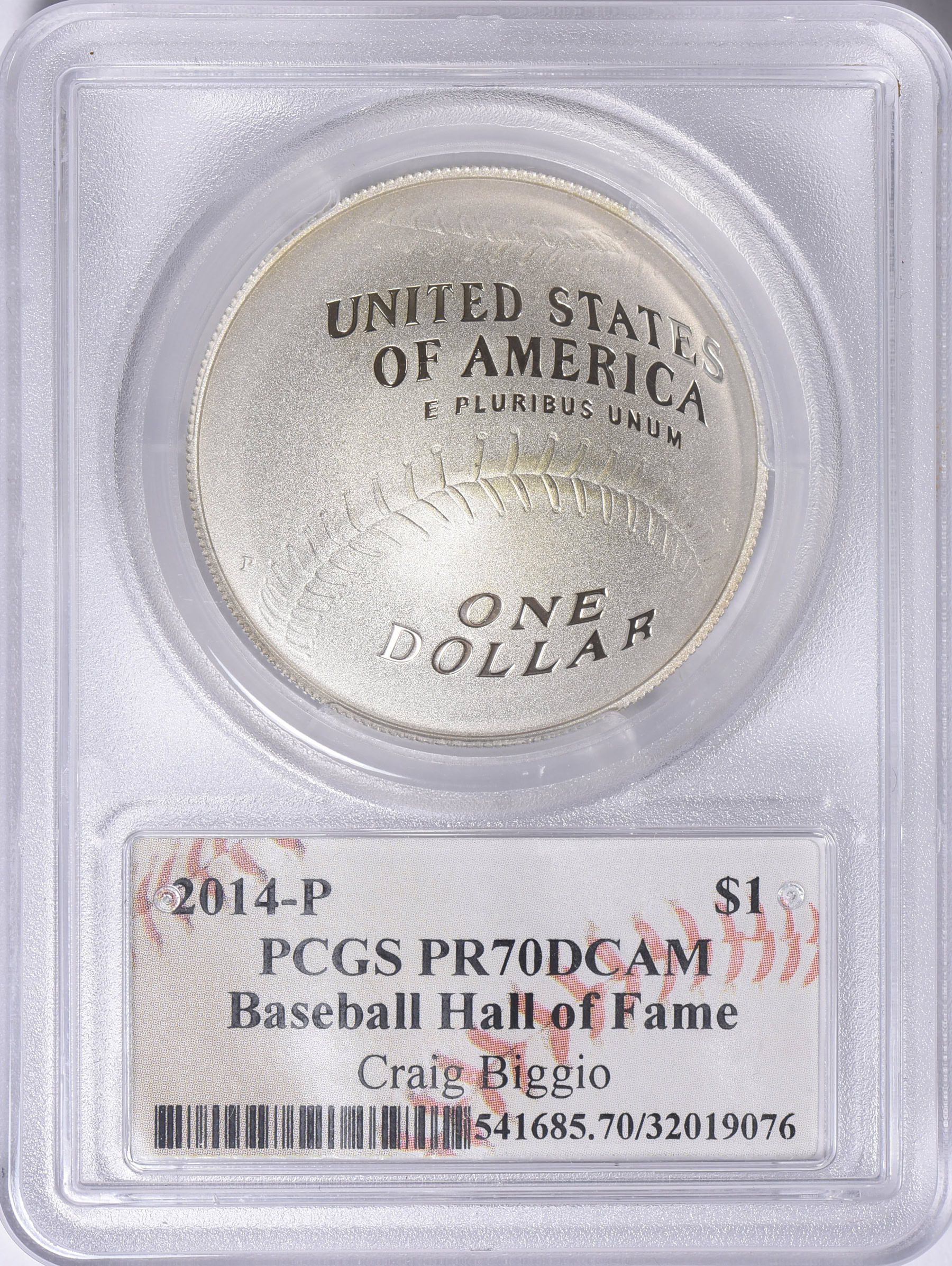 2014-P Baseball Hall of Fame Silver Dollar PCGS Proof-70 DCAM (Craig ...
