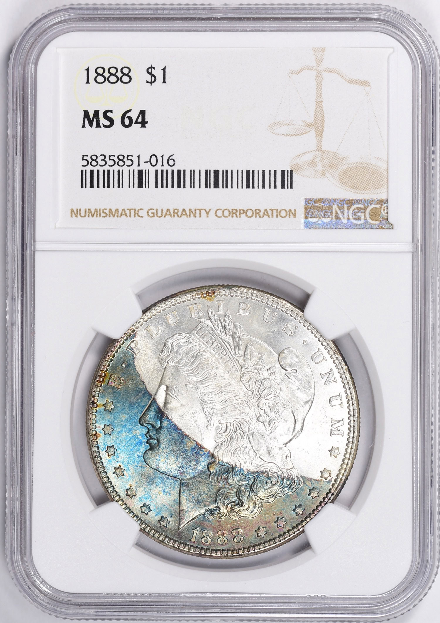 1888 Morgan Silver Dollar NGC MS-64 (Toned) (Item 1696859) | GreatCollections Coin Auctions