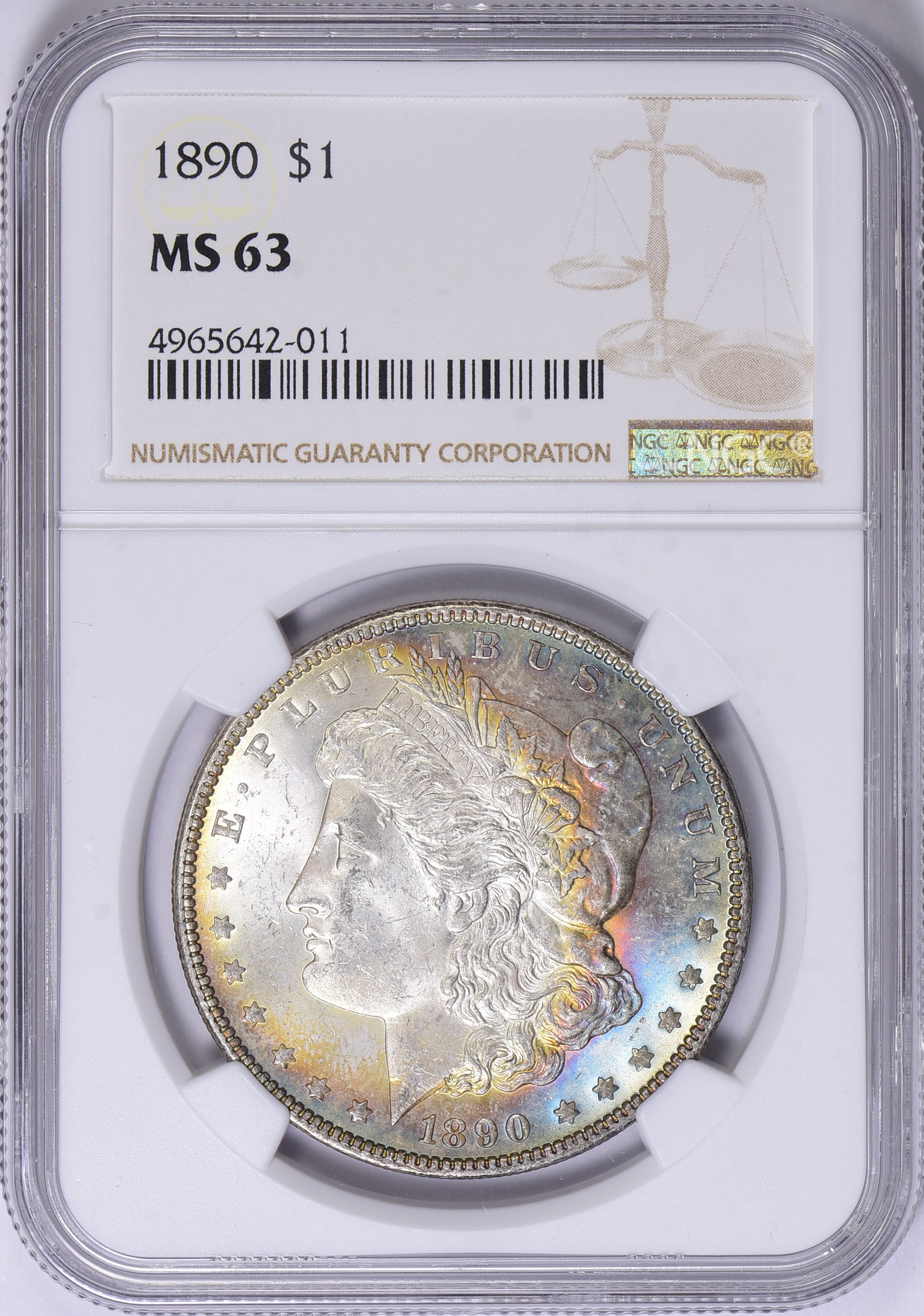 1890 Morgan Silver Dollar NGC MS-63 (Toned) (Item 1696868) | GreatCollections Coin Auctions