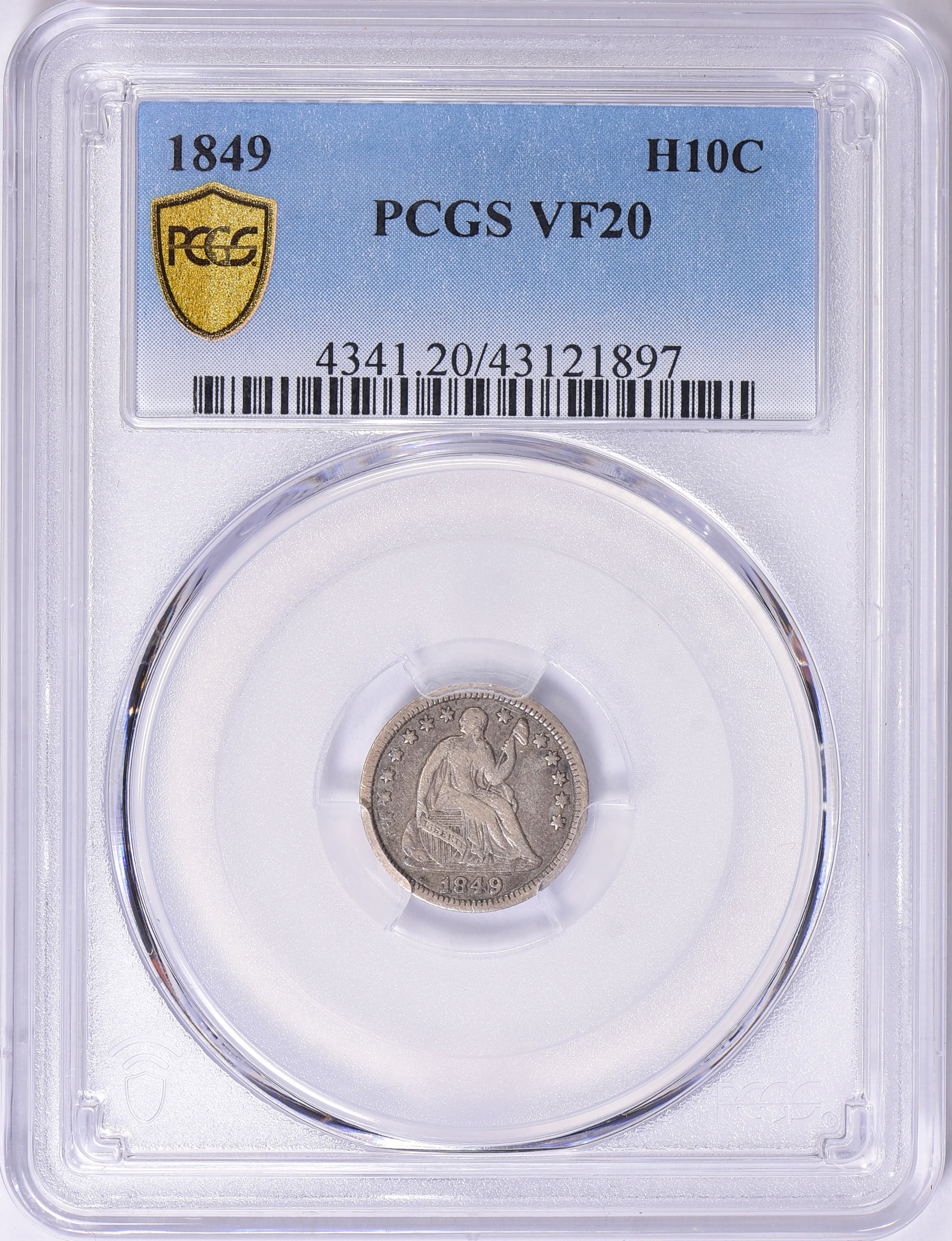 1849 Seated Liberty Half Dime PCGS VF-20 (Item 1696962) | GreatCollections Coin Auctions