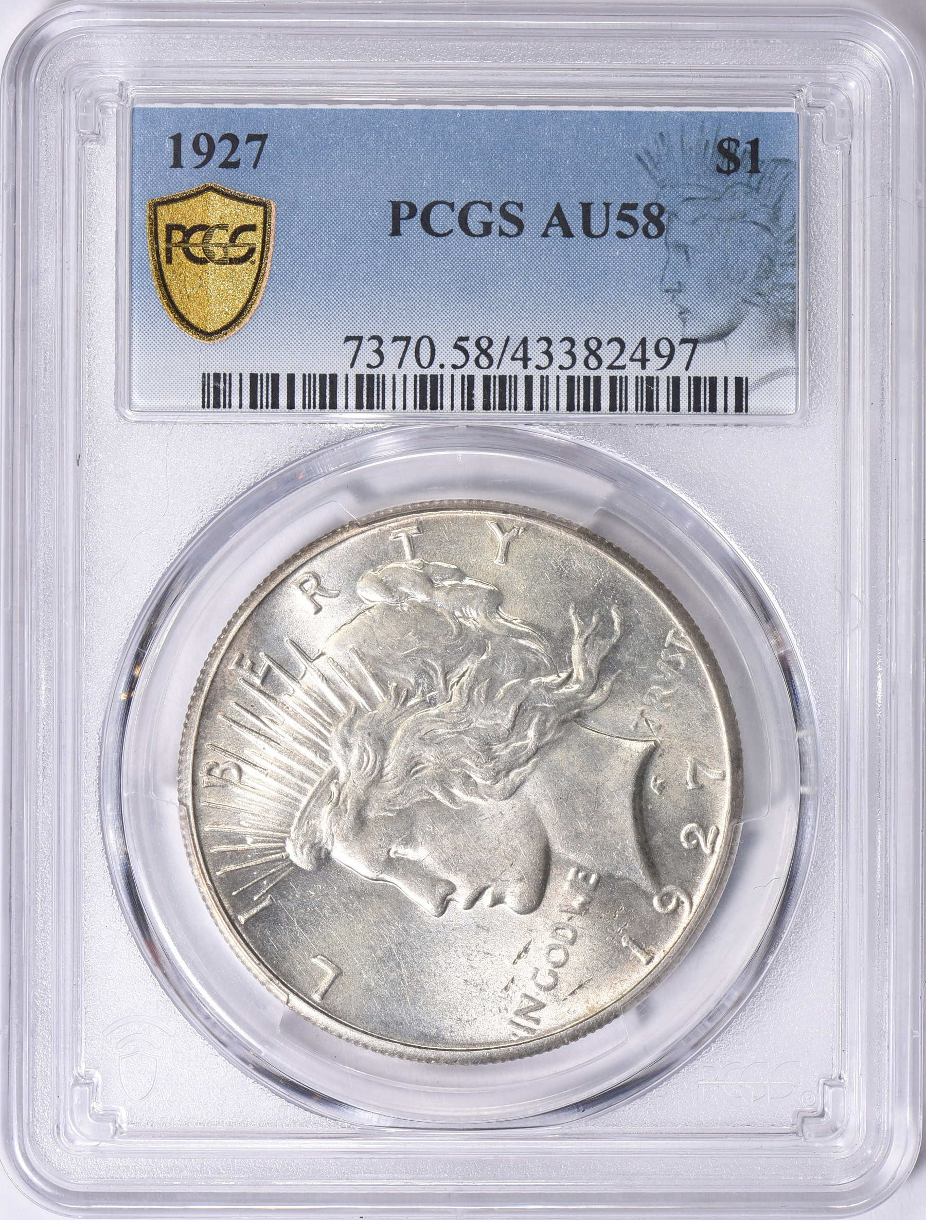 1927 Peace Silver Dollar PCGS AU-58 (Item 1696999) | GreatCollections Coin Auctions