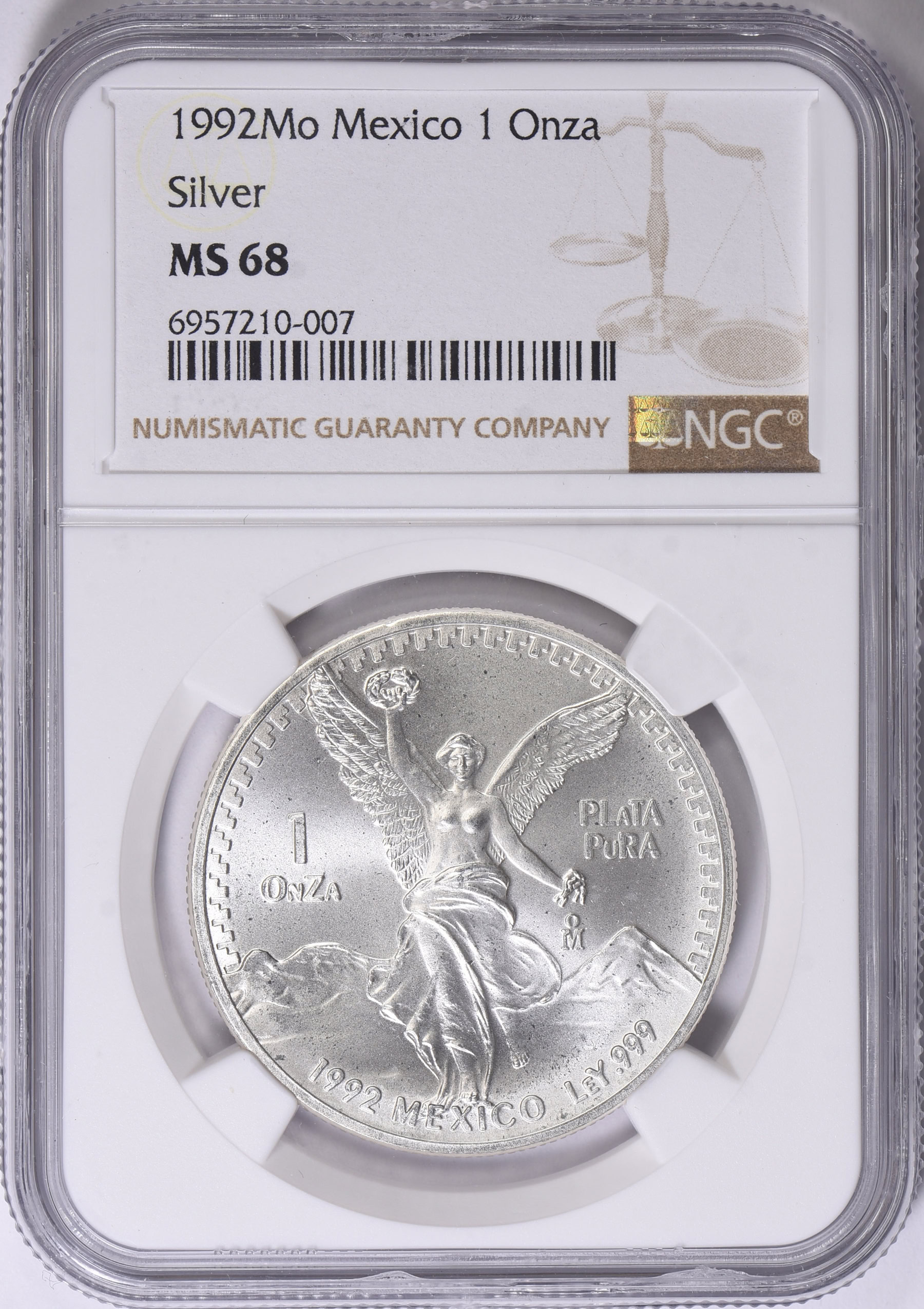 Mexico 1992-Mo Silver Onza Libertad KM-489 NGC MS-68 (Item 1697177 ...