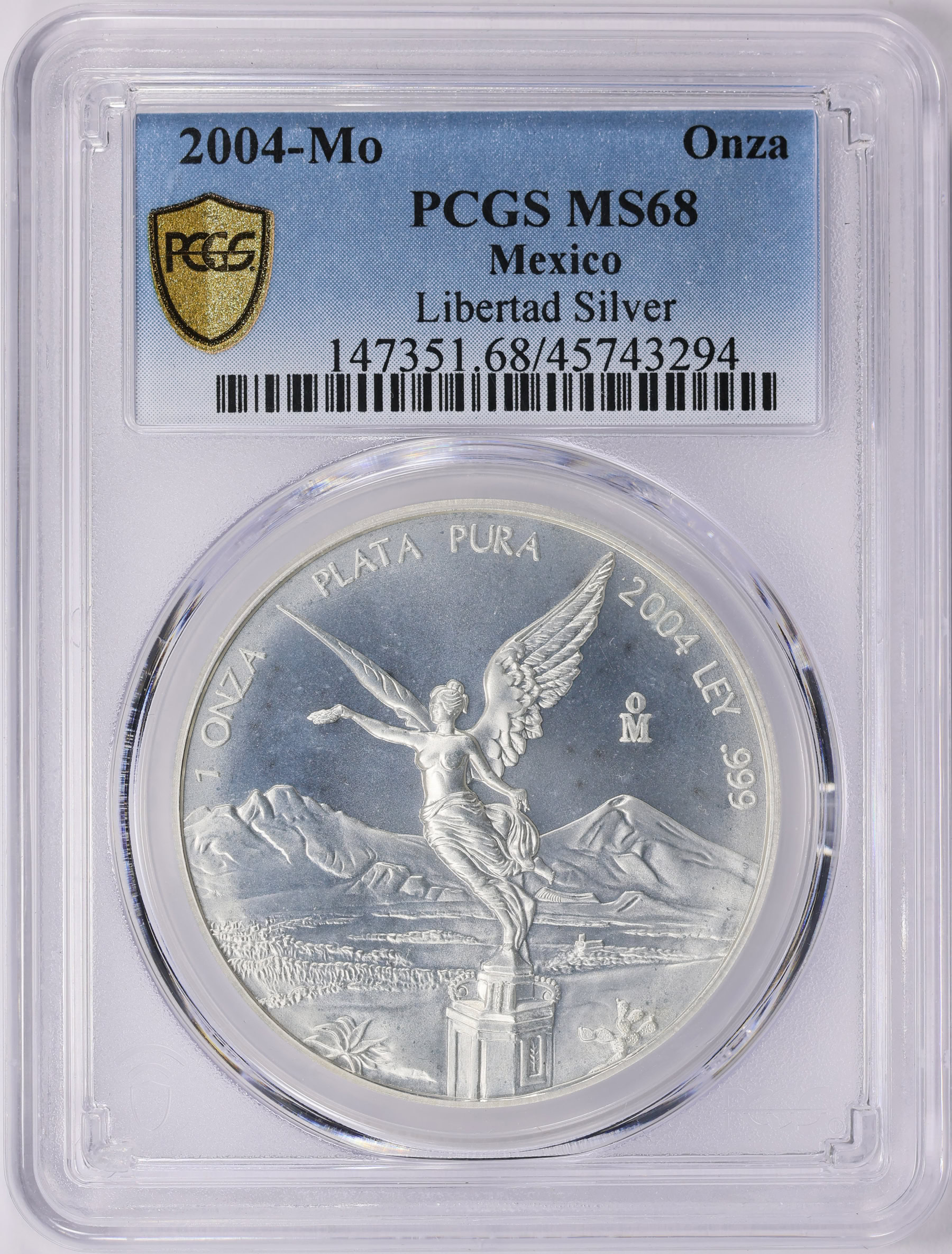 Mexico 2004-Mo Silver Onza Libertad KM-639 PCGS MS-68 (Item 1697180 ...