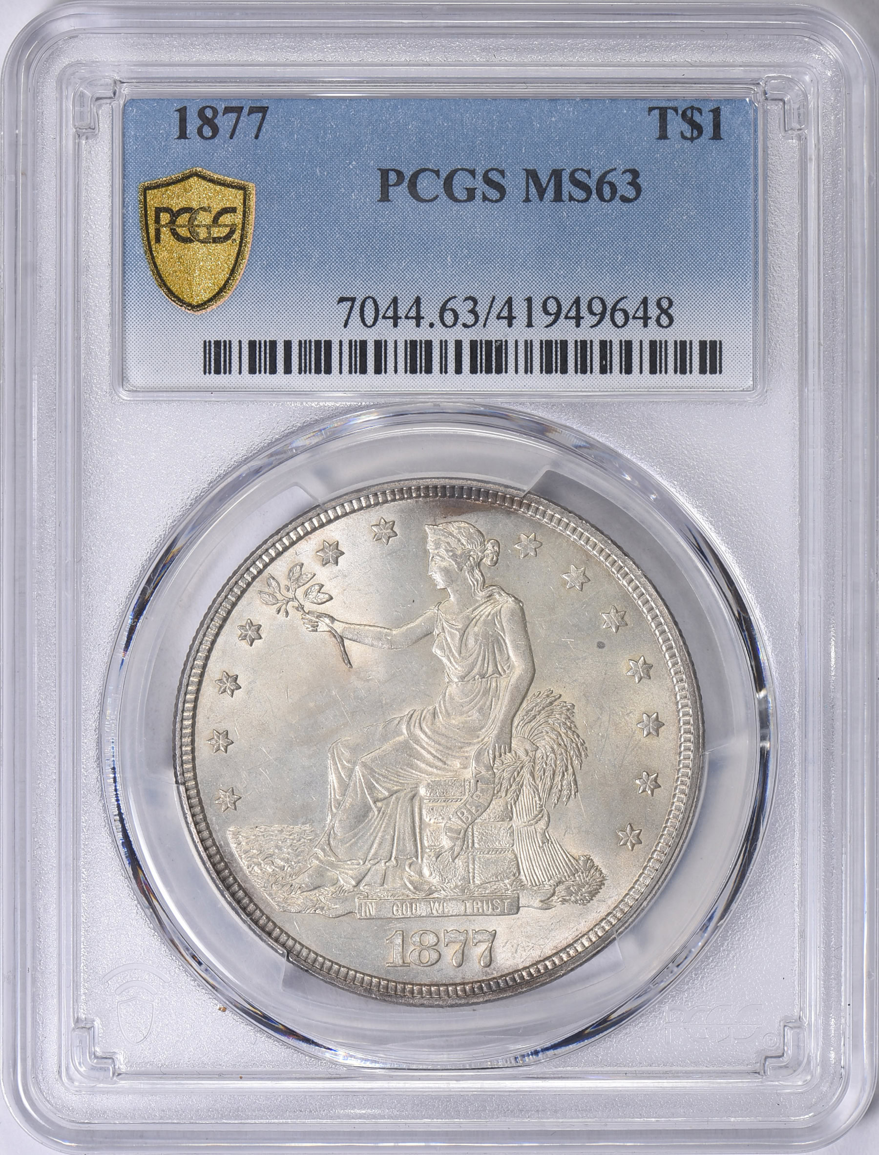 1877 Trade Silver Dollar PCGS MS-63 (Item 1697308) | GreatCollections ...