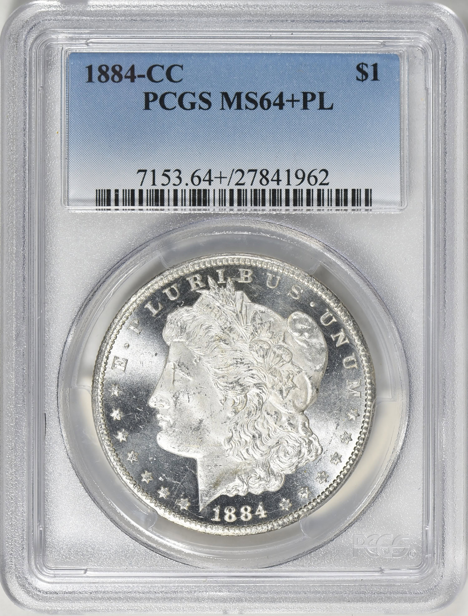 1884-CC Morgan Silver Dollar PCGS MS-64+ PL (Item 1697351) | GreatCollections Coin Auctions