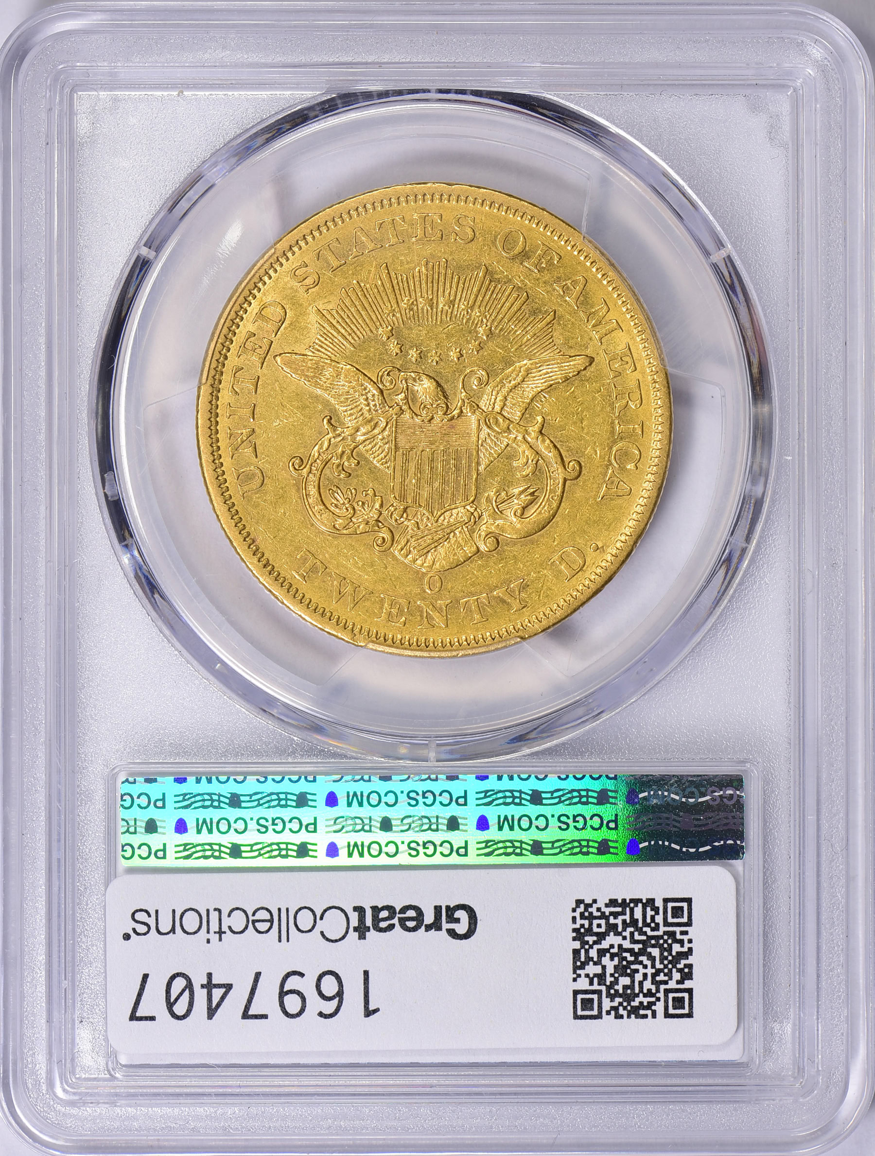 1861-O Liberty Gold Double Eagle PCGS AU-55 (Item 1697407) | GreatCollections Coin Auctions