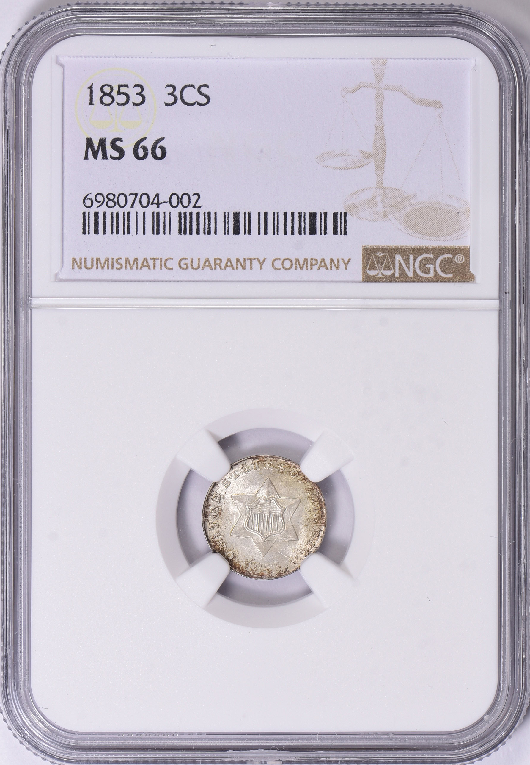 1853 Silver Three-Cent Piece NGC MS-66 (Item 1697416 ...