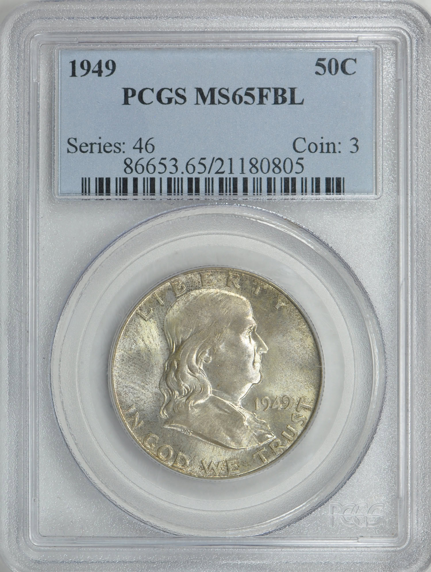 1949 Franklin Half Dollar PCGS MS-65 FBL (Item 1697456 ...