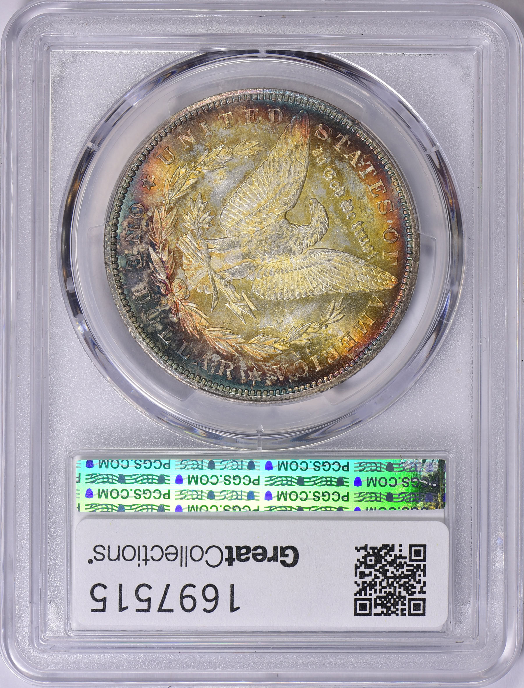 1893-CC Morgan Silver Dollar PCGS MS-62+ (Toned) (Item 1697515) | GreatCollections Coin Auctions