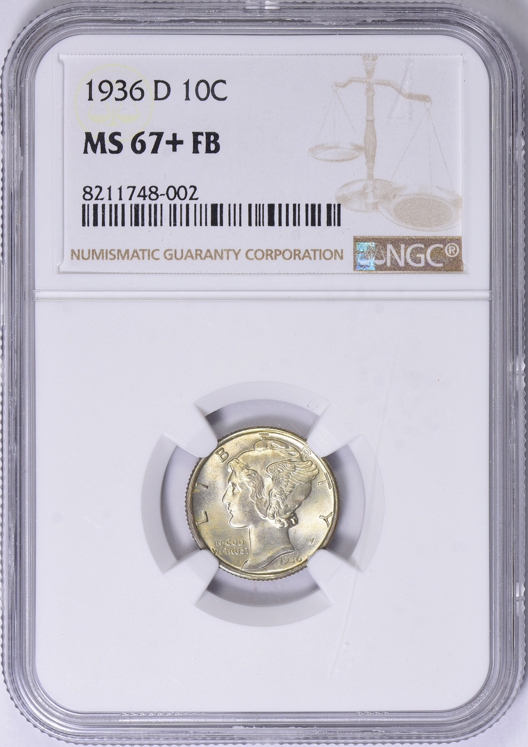 1936-D Mercury Dime NGC MS-67+ FB (Item 1697584) | GreatCollections Coin Auctions