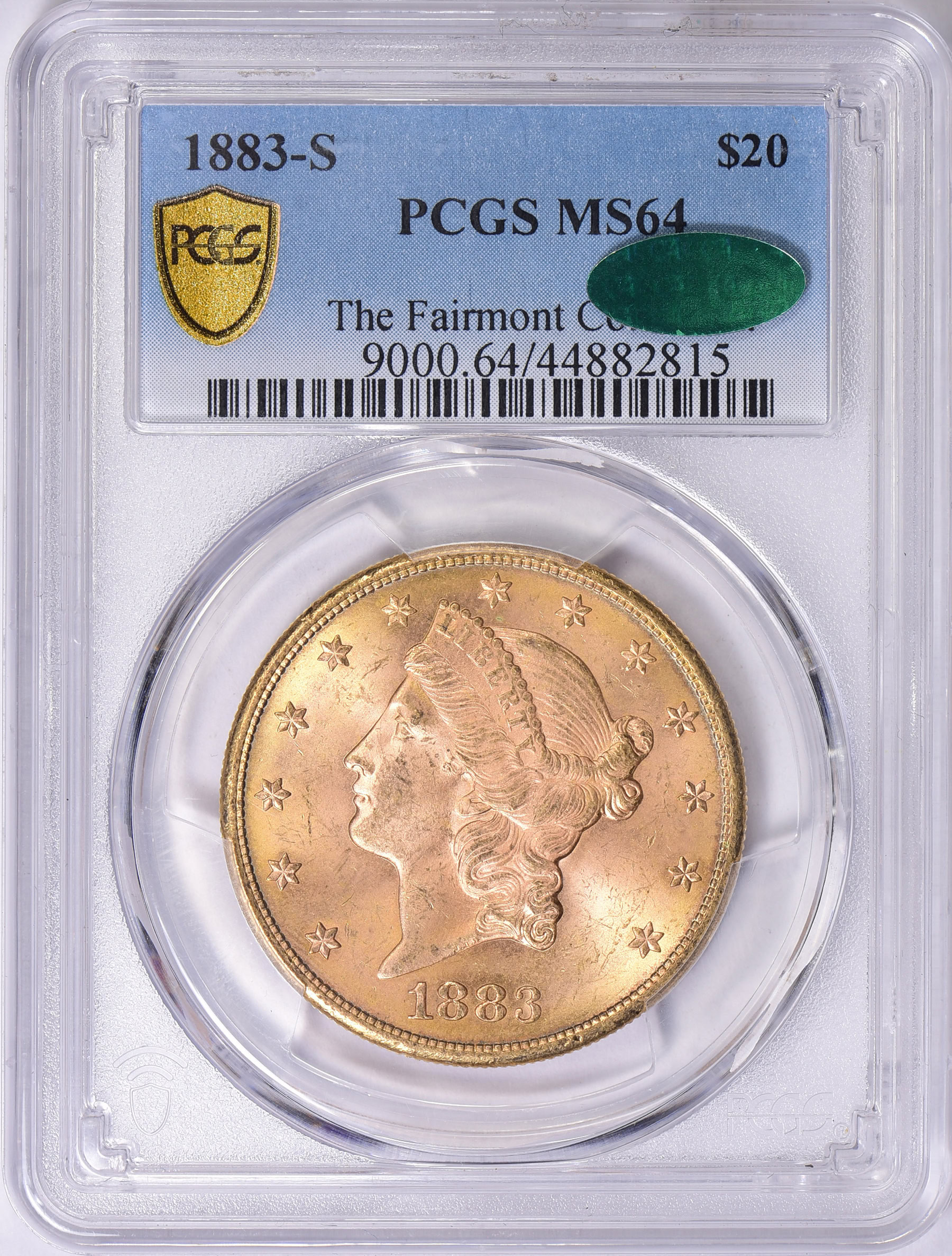 1883-S Liberty Gold Double Eagle PCGS MS-64 (CAC Green) (The Fairmont Collection) (Item 1697621 ...