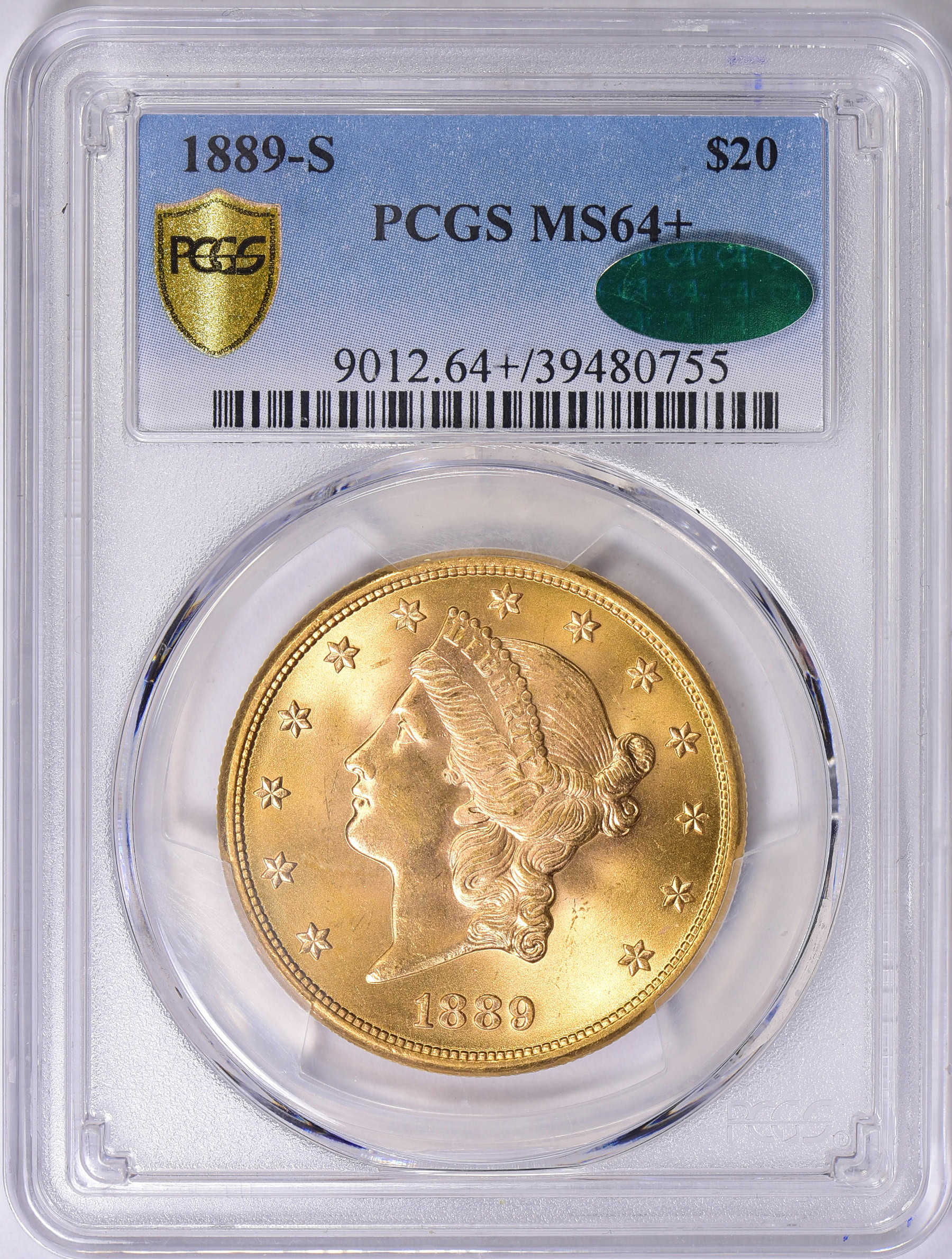 1889-S Liberty Gold Double Eagle PCGS MS-64+ (CAC Green) (Item 1697622) | GreatCollections Coin ...
