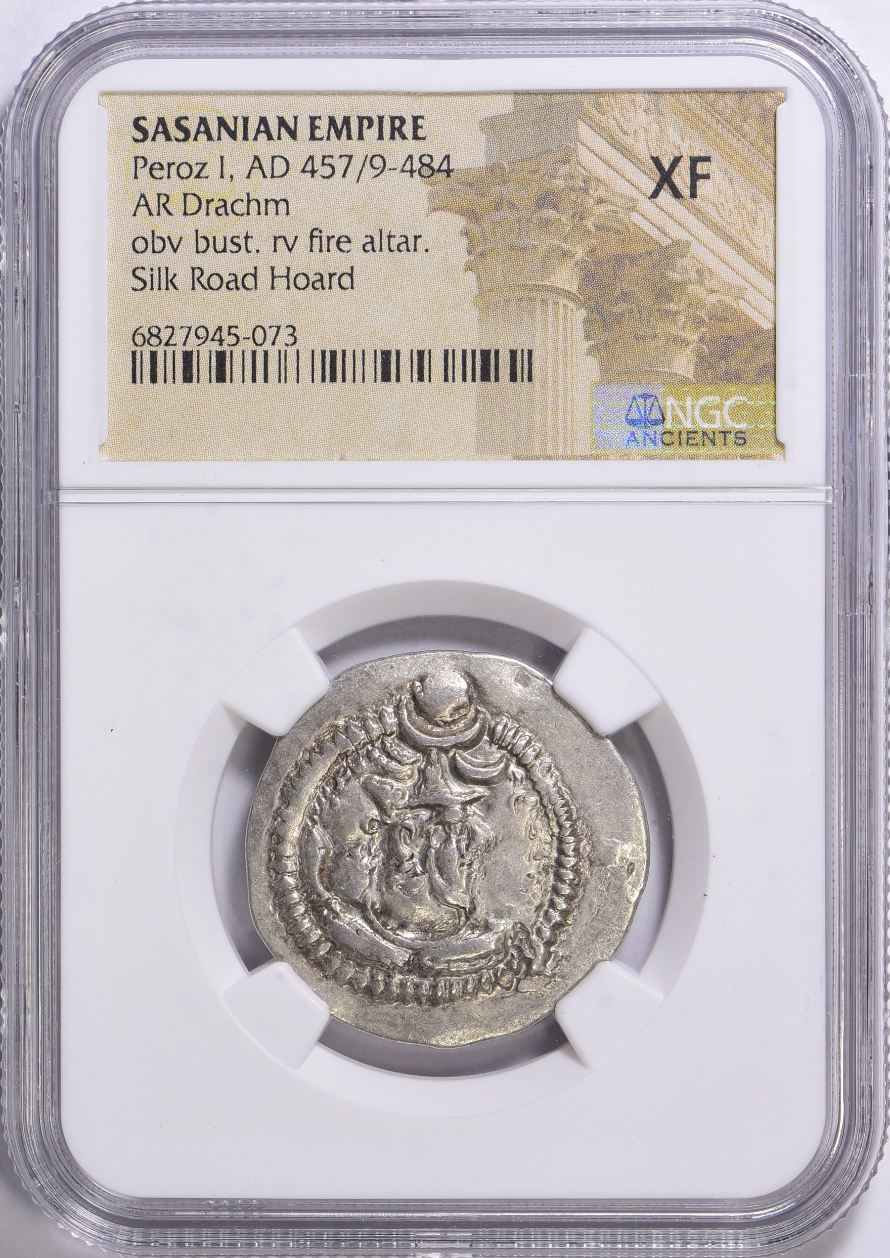 Ancient Sasanian Empire, Peroz I (A.D. 457-484) AR Drachm NGC XF (Silk ...