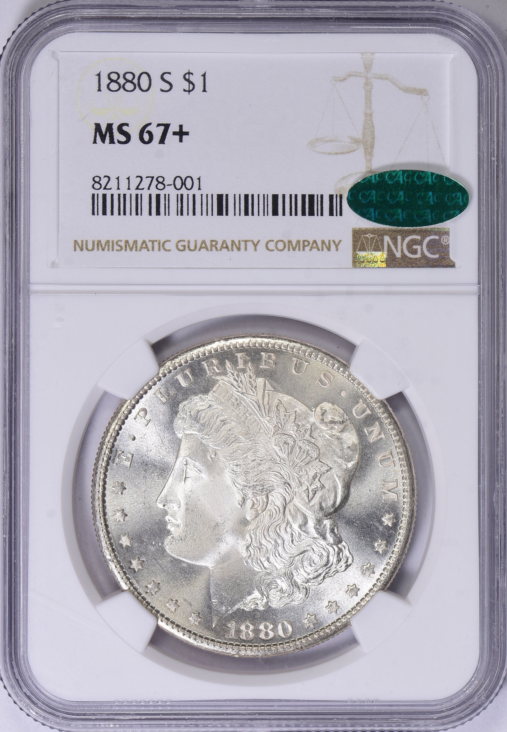 1880-S Morgan Silver Dollar NGC MS-67+ (CAC Green) (Item 1697731 ...