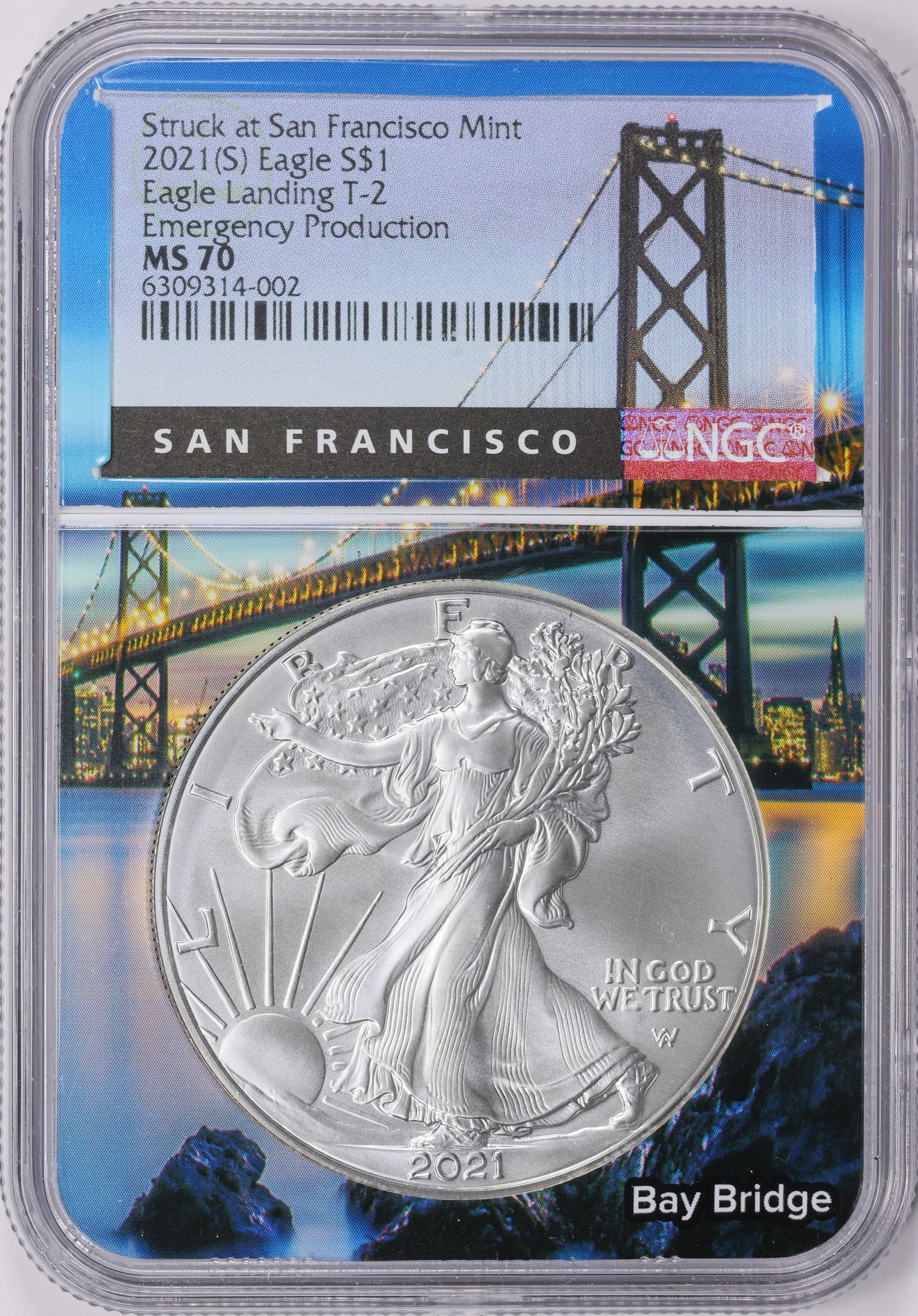 2021-(S) $1 Silver Eagle Type 2 Emergency Production Struck at San ...