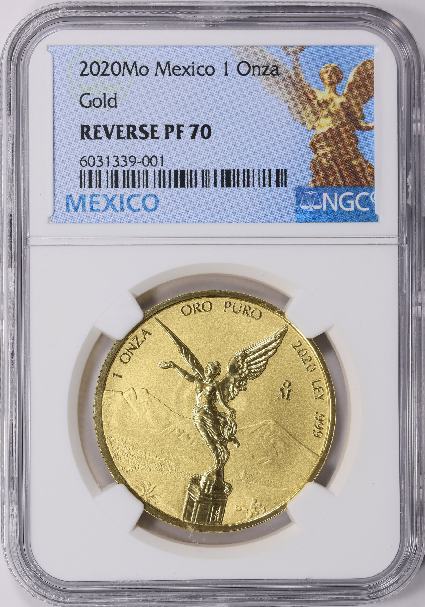 Mexico 2020-Mo Gold Onza Libertad Reverse Proof KM-675 NGC Proof-70 (AGW = 0.999 oz.) (Item ...