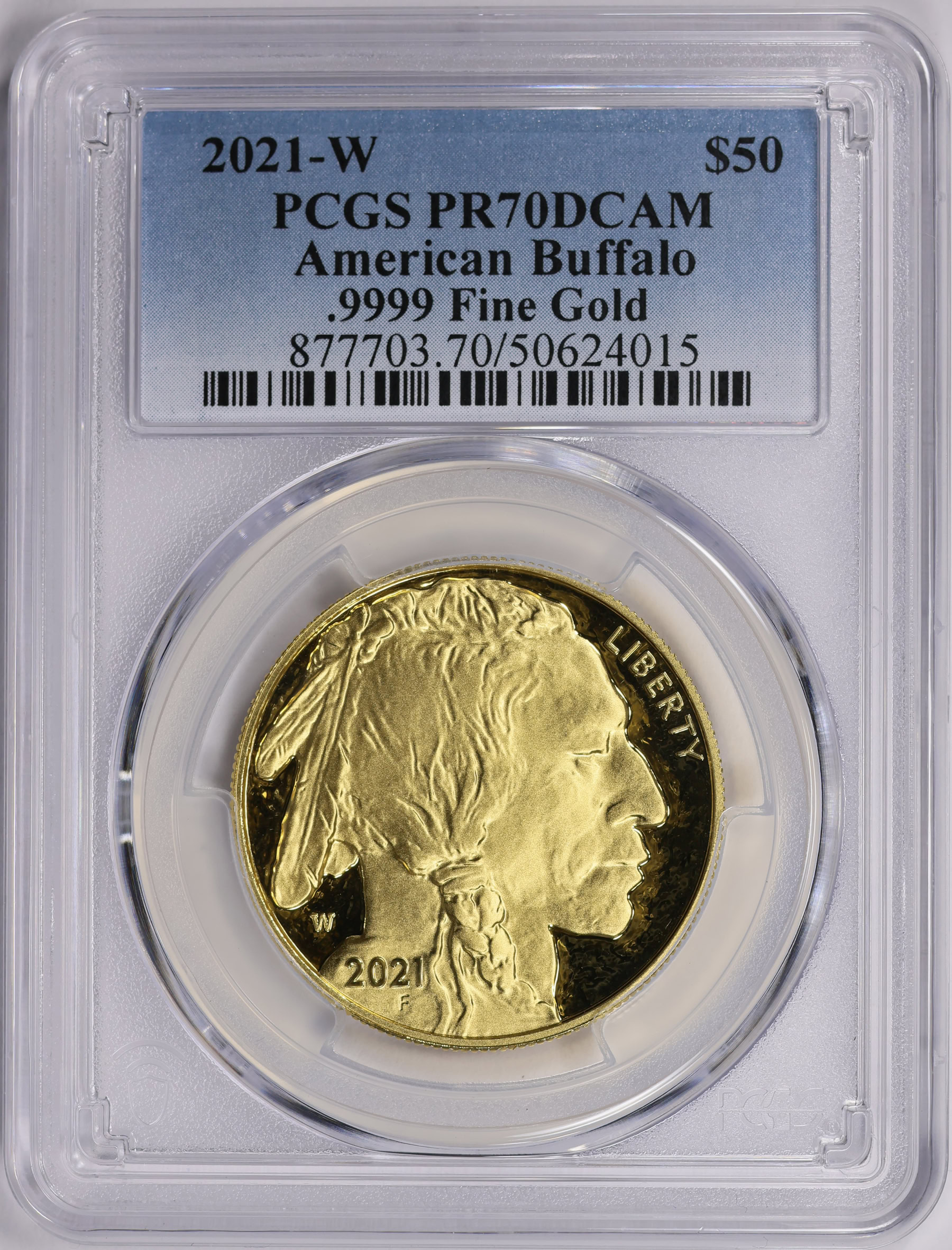 2021-W $50 One-Ounce Gold American Buffalo PCGS Proof-70 DCAM (Item 1698203) | GreatCollections ...