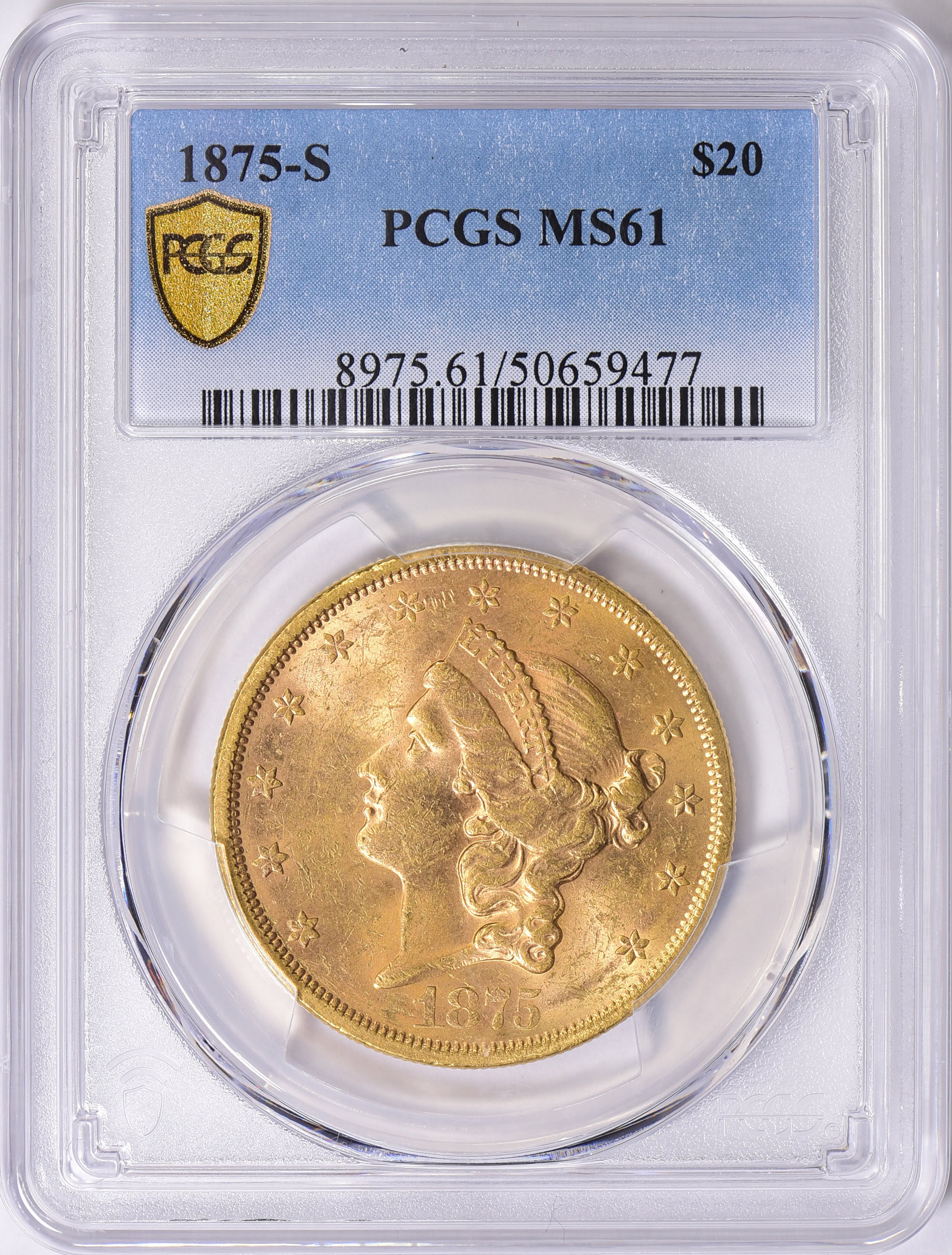 1875-S Liberty Gold Double Eagle PCGS MS-61 (Item 1698208) | GreatCollections Coin Auctions