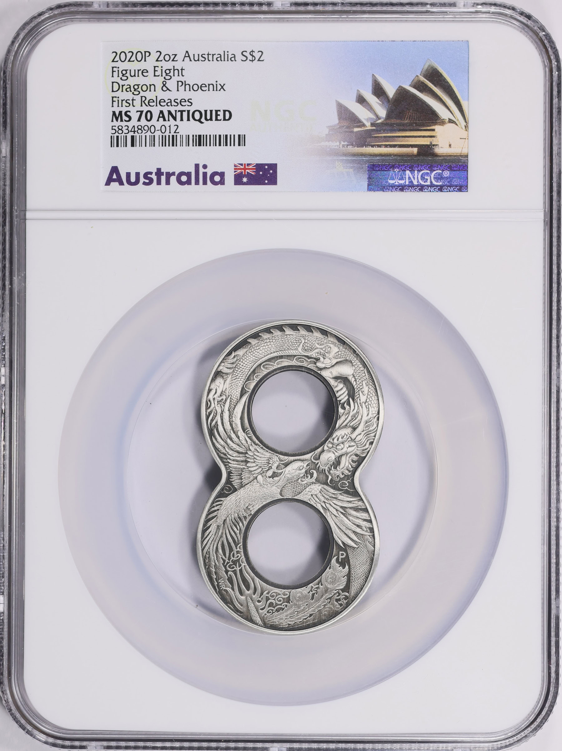 Australia 2020-P Silver $2 Figure Eight Dragon & Phoenix KM-3926 First ...
