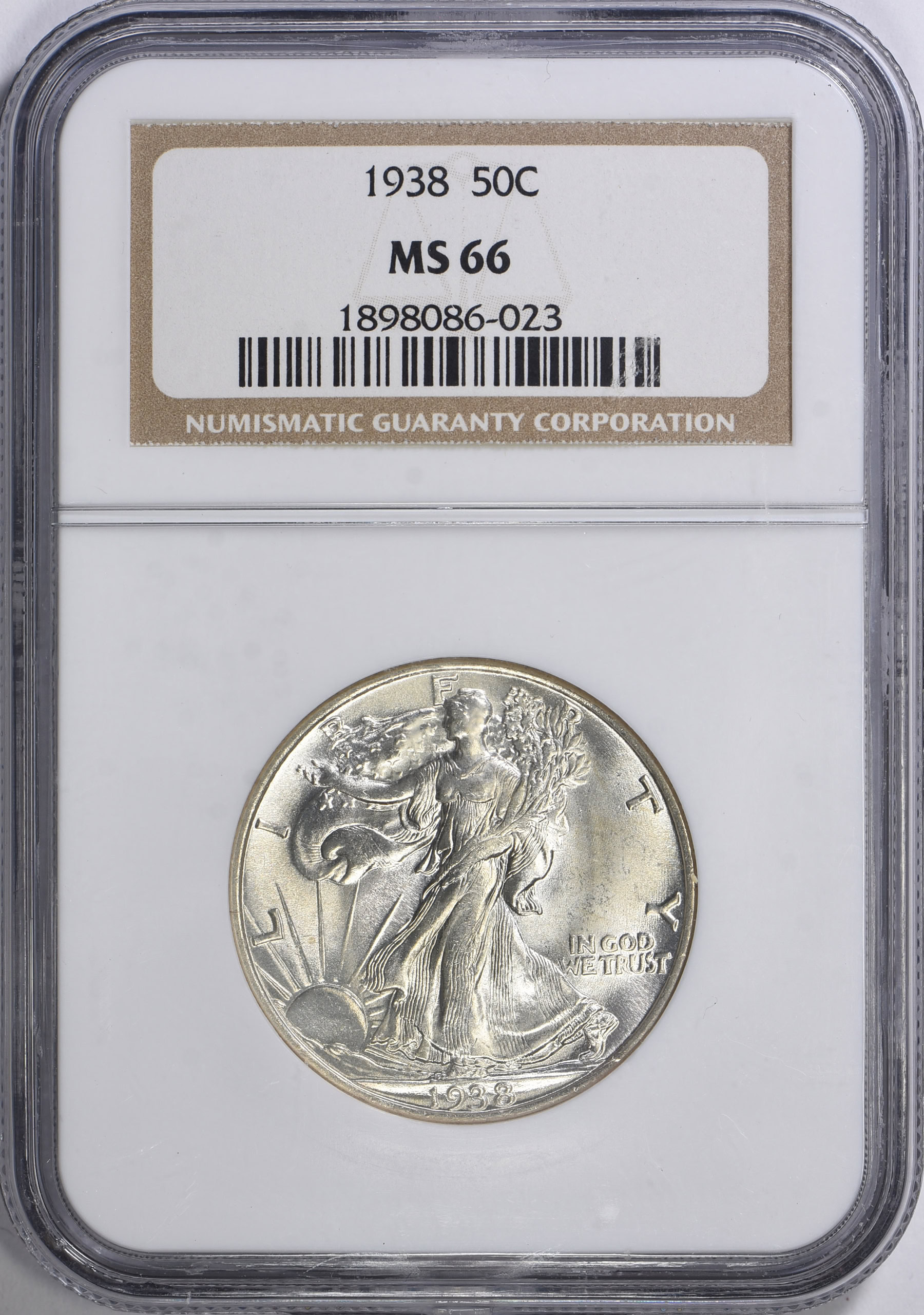 1938 Walking Liberty Half Dollar NGC MS-66 (Item 1698282) | GreatCollections Coin Auctions
