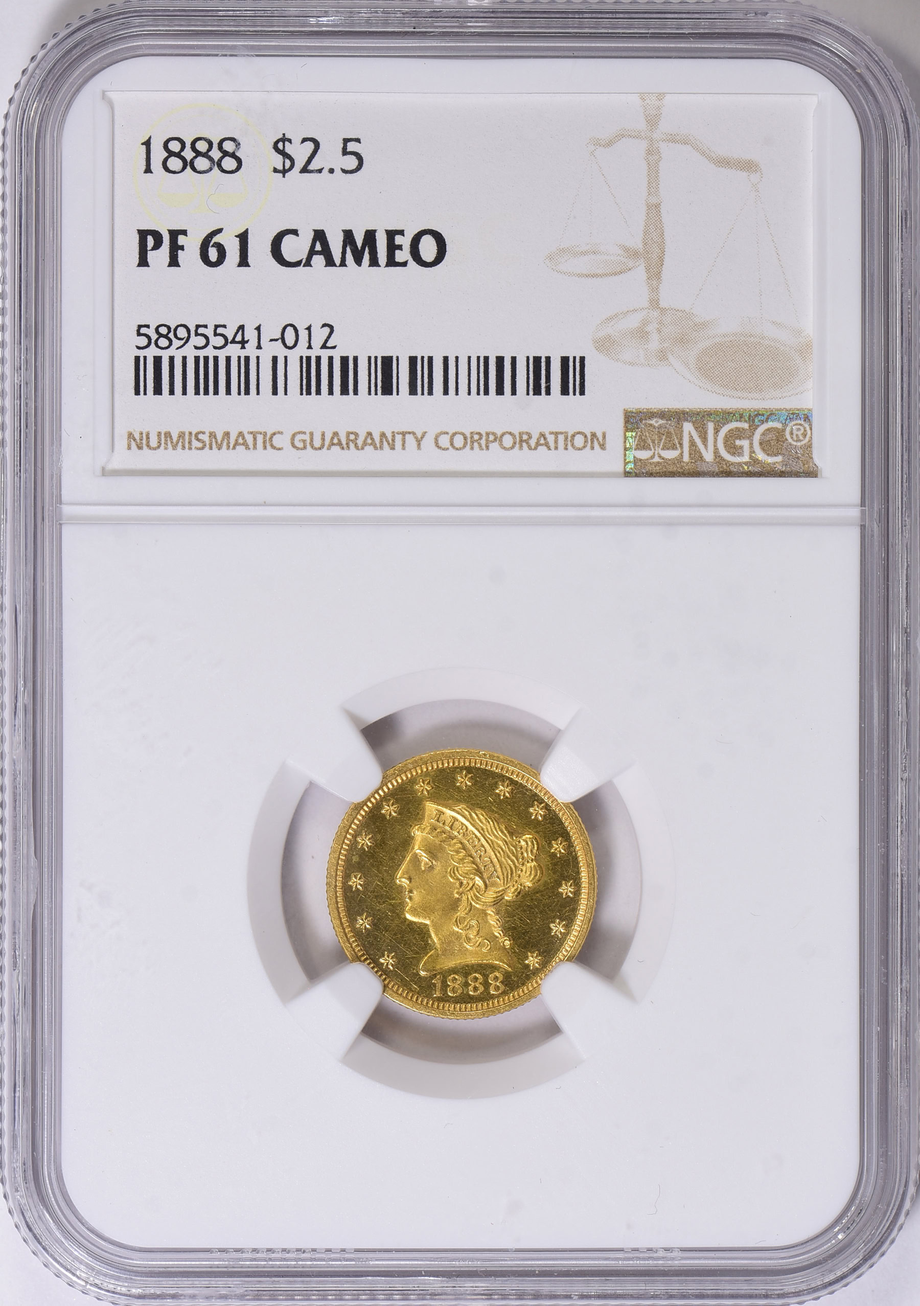 1888 Liberty Gold Quarter Eagle NGC Proof-61 CAMEO (Item 1698402) | GreatCollections Coin Auctions
