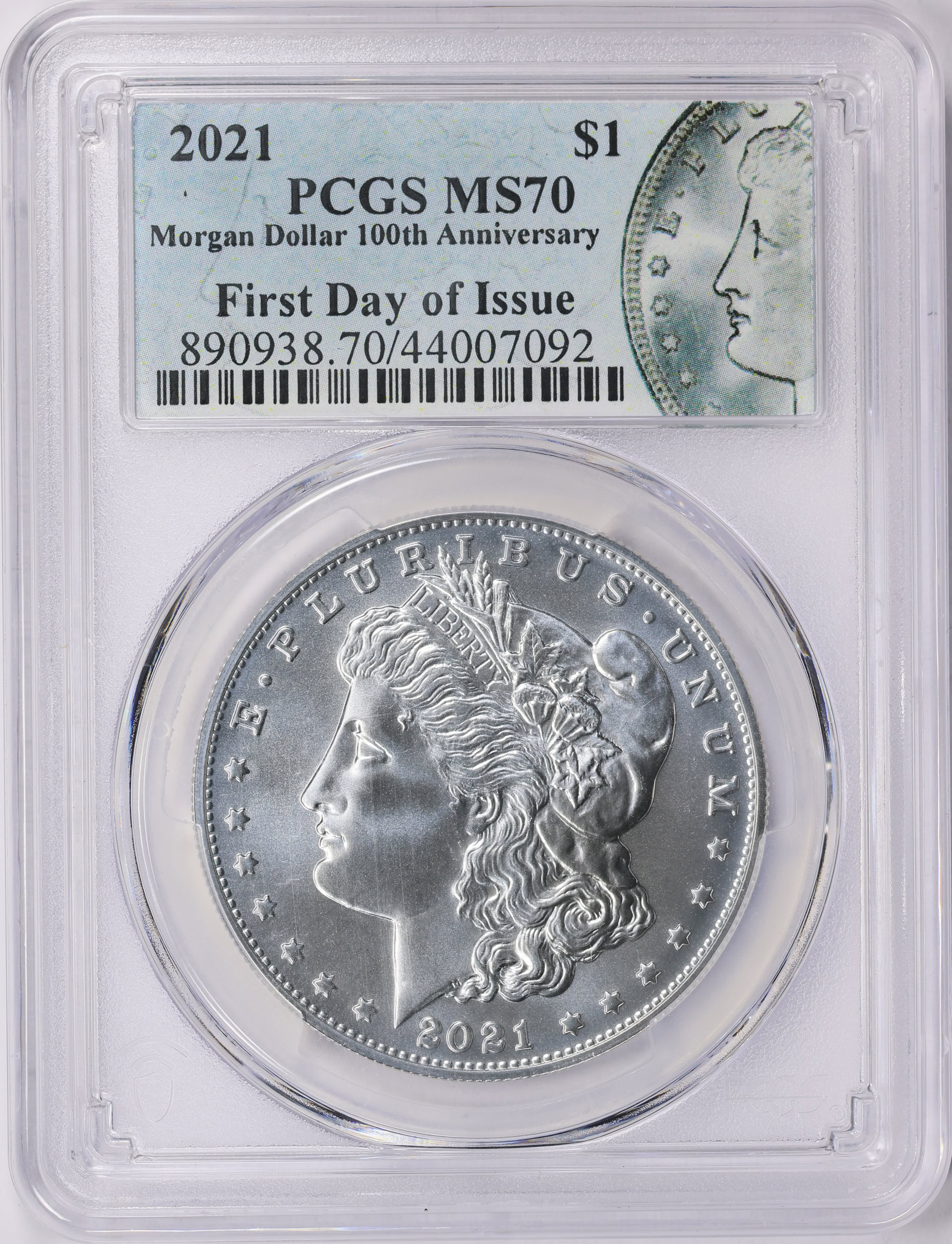 2021 Morgan Silver Dollar 100th Anniversary First Day of Issue PCGS MS ...