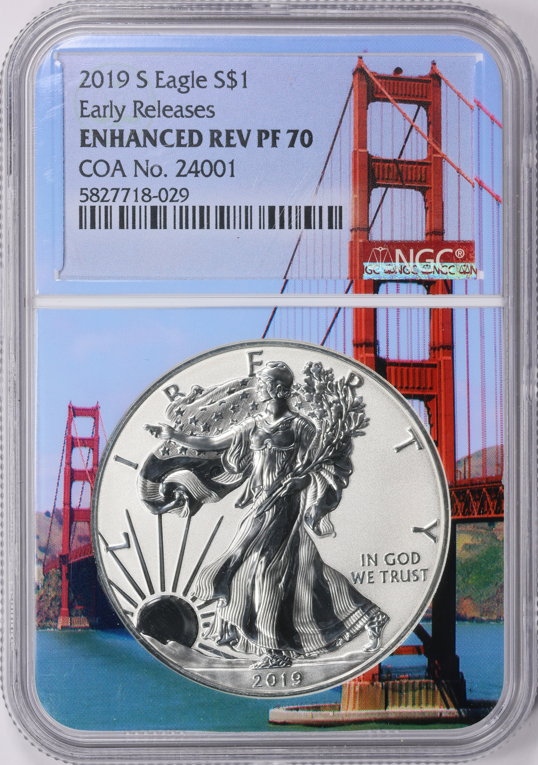 2019-S $1 Silver Eagle Enhanced Reverse Proof Early Releases NGC Proof ...