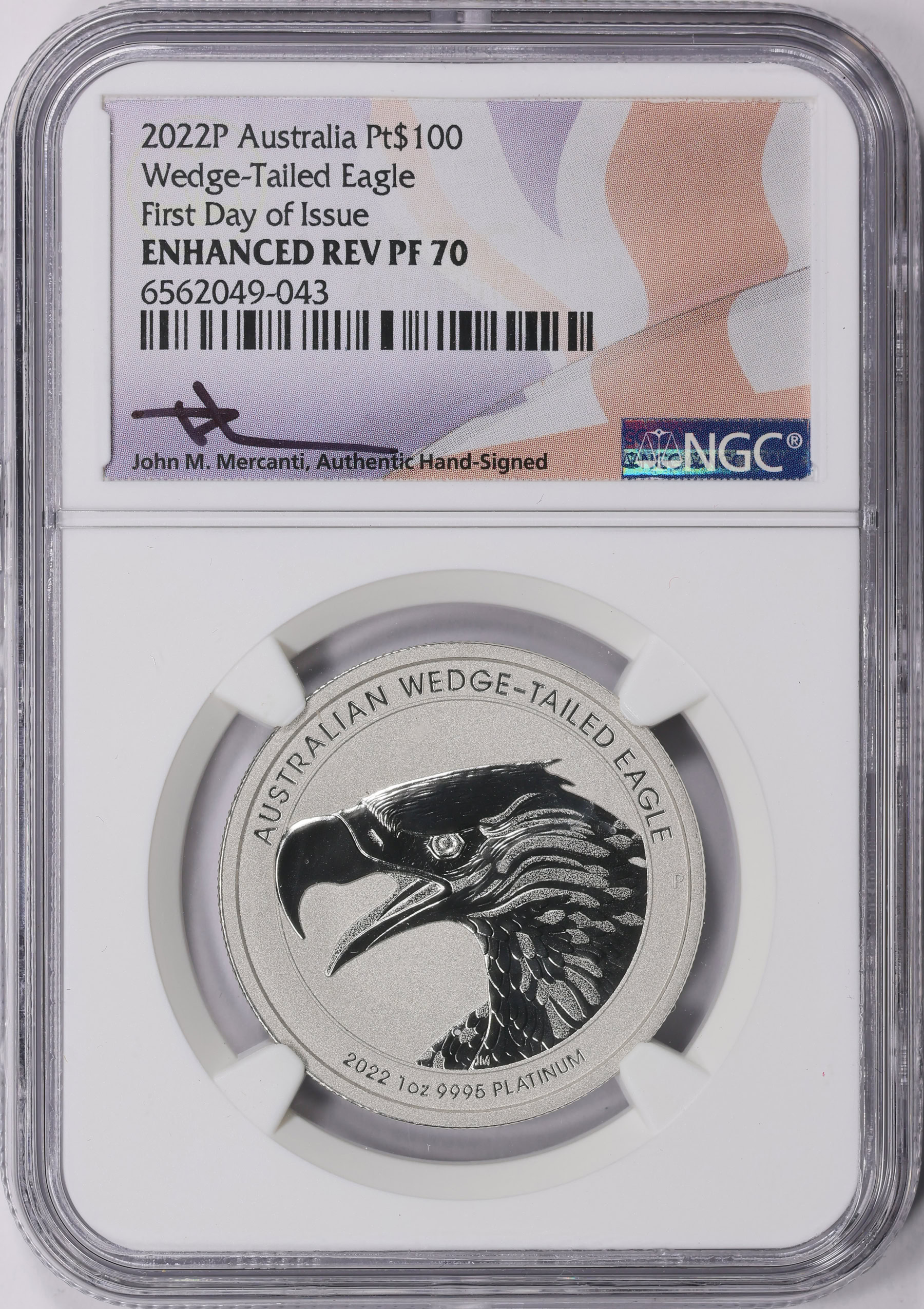 Australia 2022-P Platinum $100 Wedge-Tailed Eagle Enhanced Reverse ...