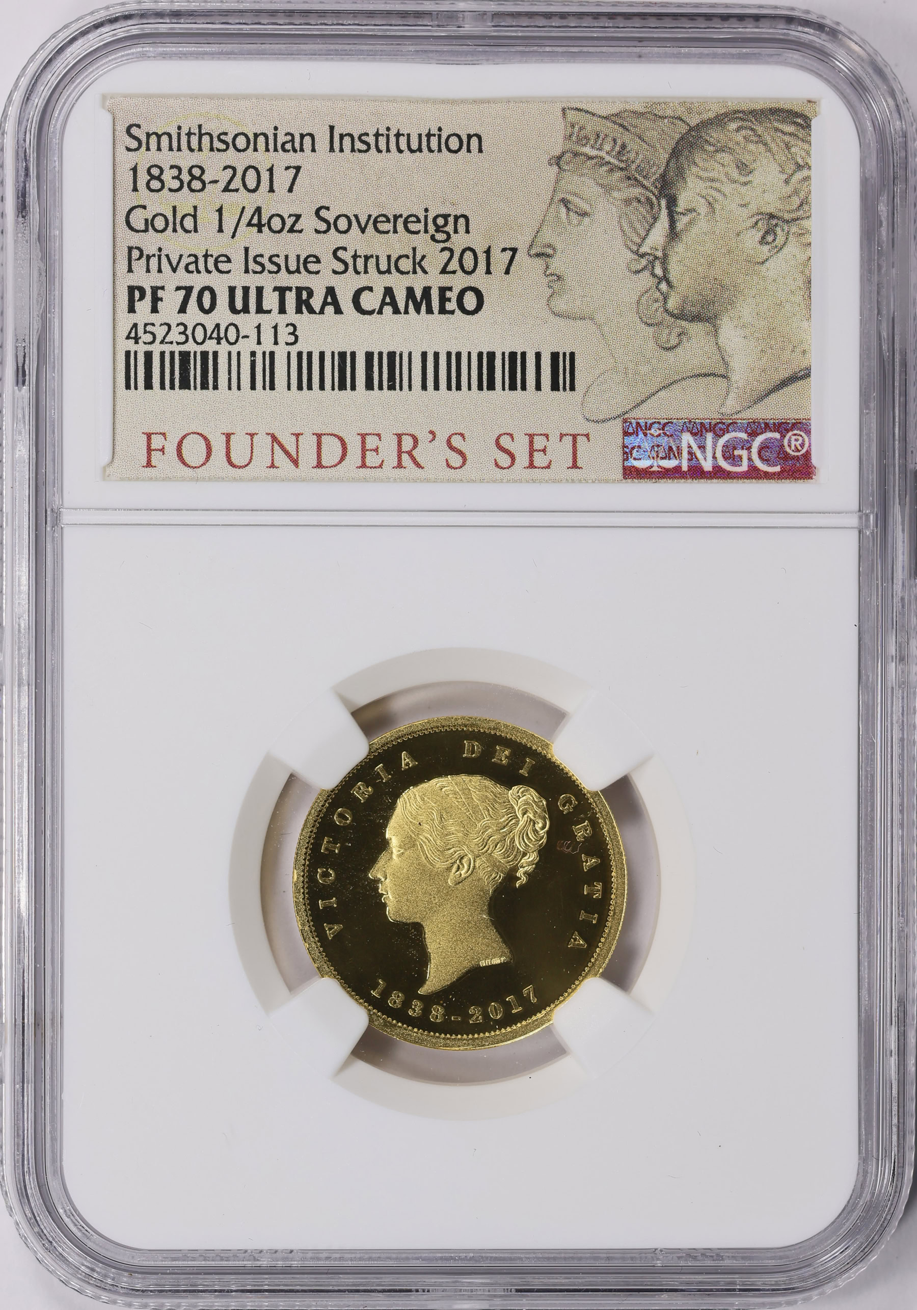 Great Britain 2017 Smithsonian Institution Gold 1/4 oz. Sovereign ...