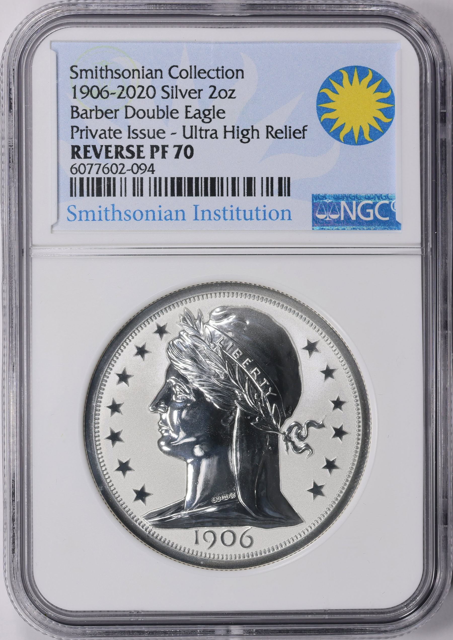 1906-2020 Silver 2 oz. Barber Double Eagle Smithsonian Institution ...