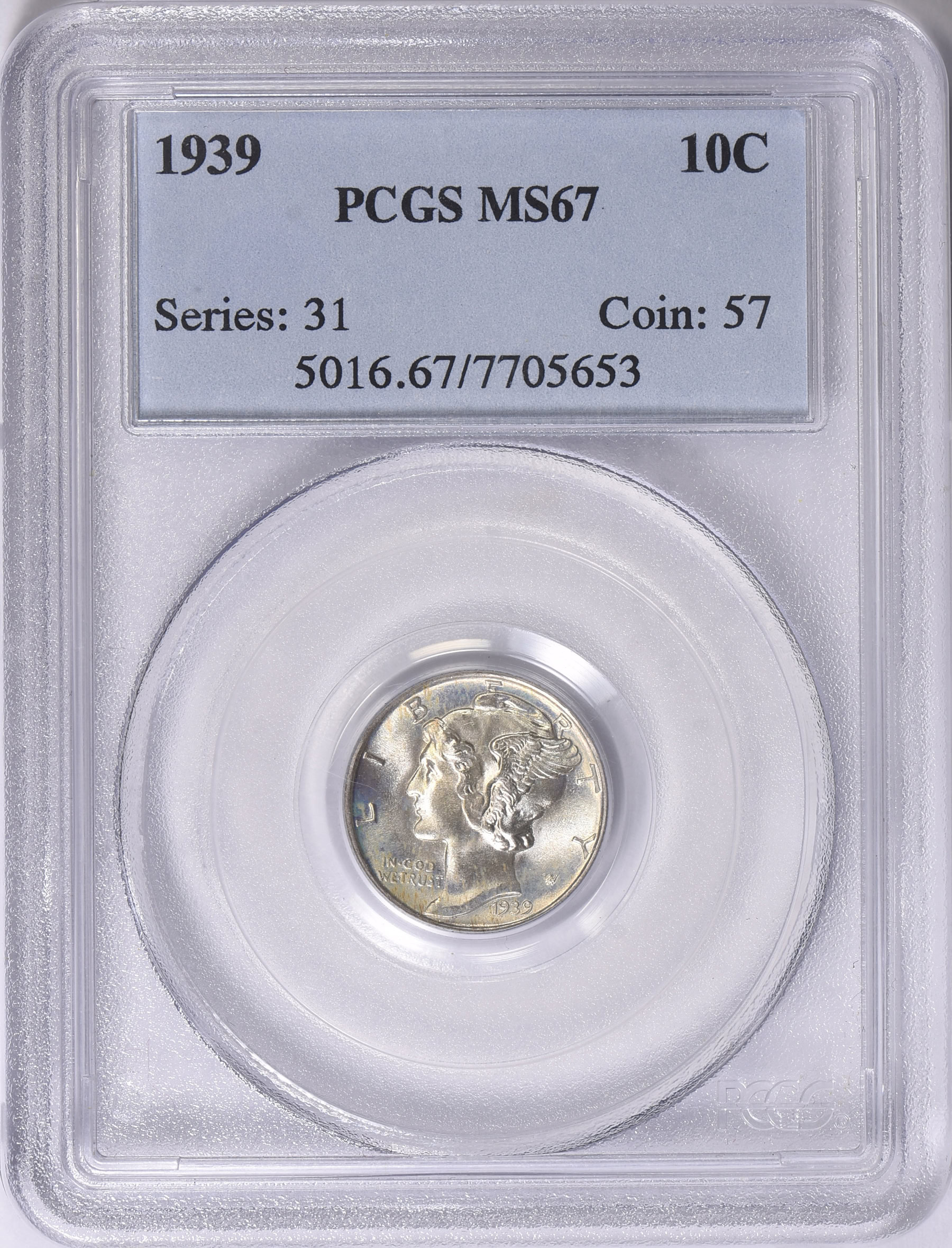 1939 Mercury Dime PCGS MS-67 (Item 1698853) | GreatCollections Coin Auctions