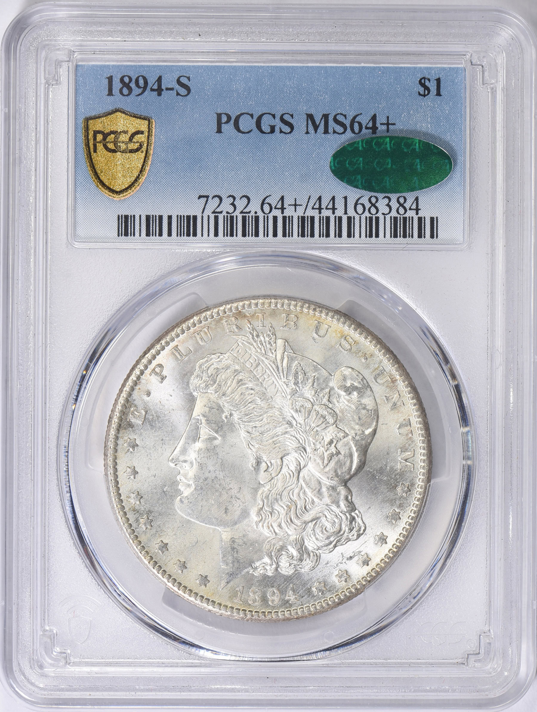1894-S Morgan Silver Dollar PCGS MS-64+ (CAC Green) (Item 1698910) | GreatCollections Coin Auctions