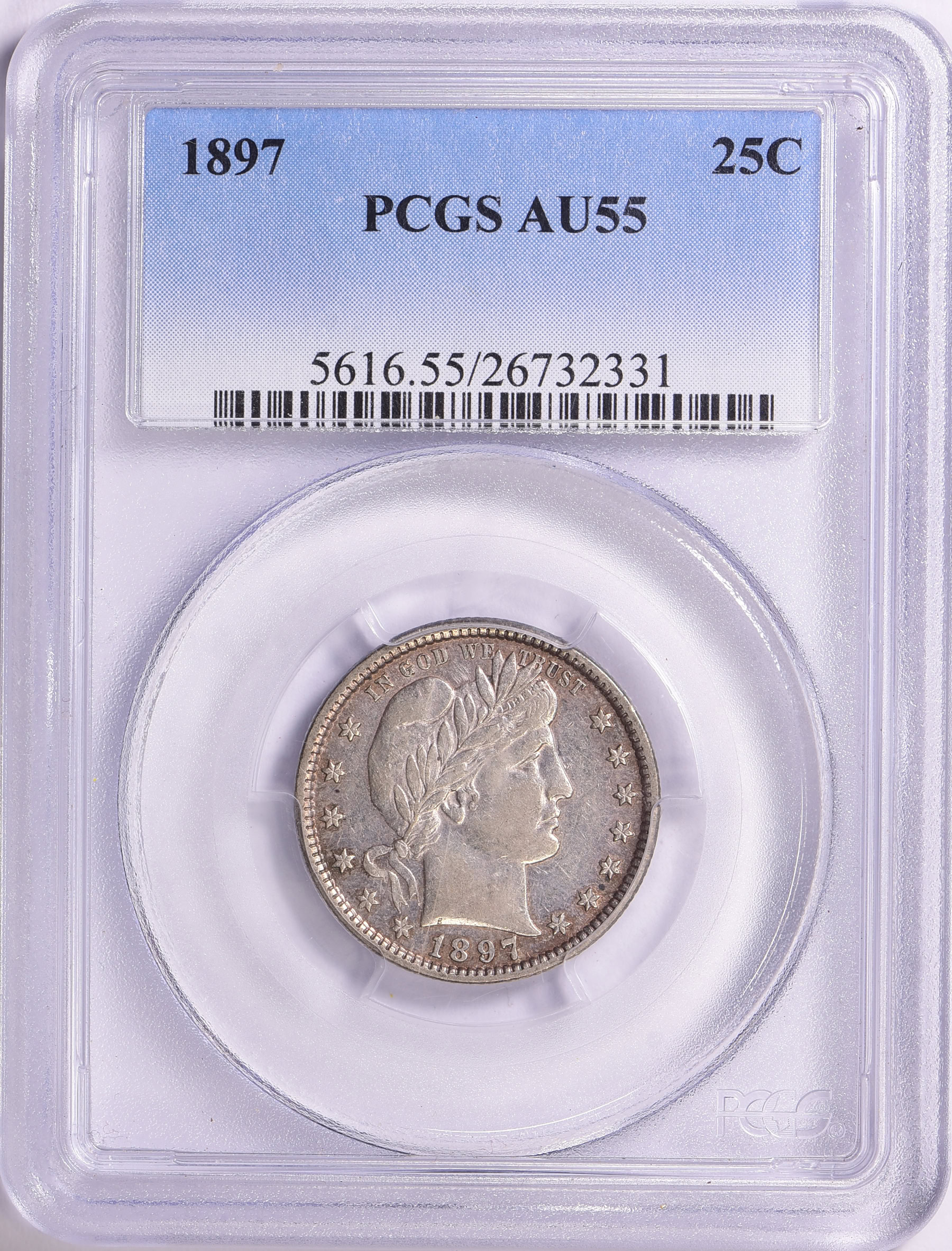 1897 Barber Quarter PCGS AU-55 (Item 1698971) | GreatCollections Coin Auctions