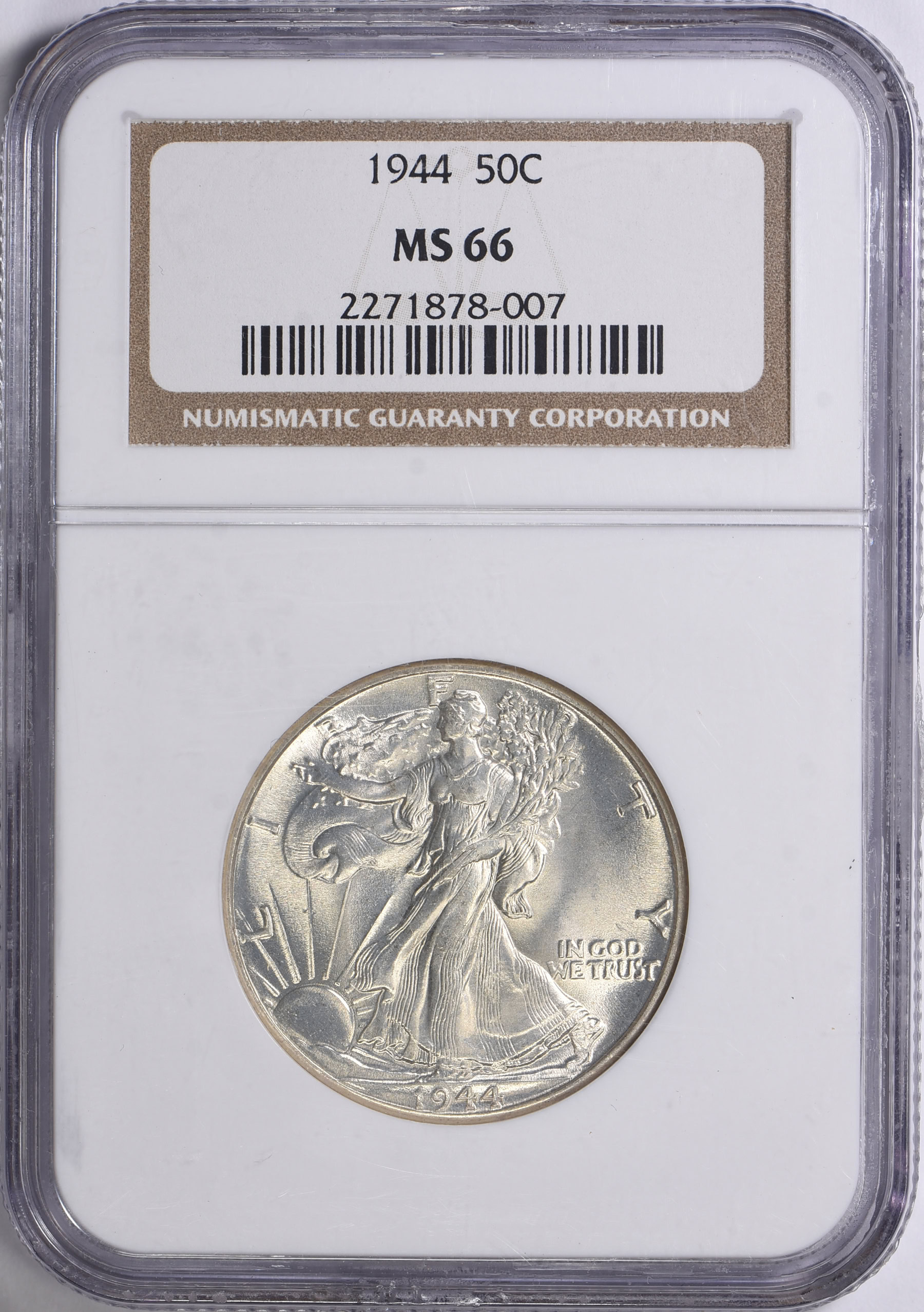 1944 Walking Liberty Half Dollar NGC MS-66 (Item 1698988) | GreatCollections Coin Auctions