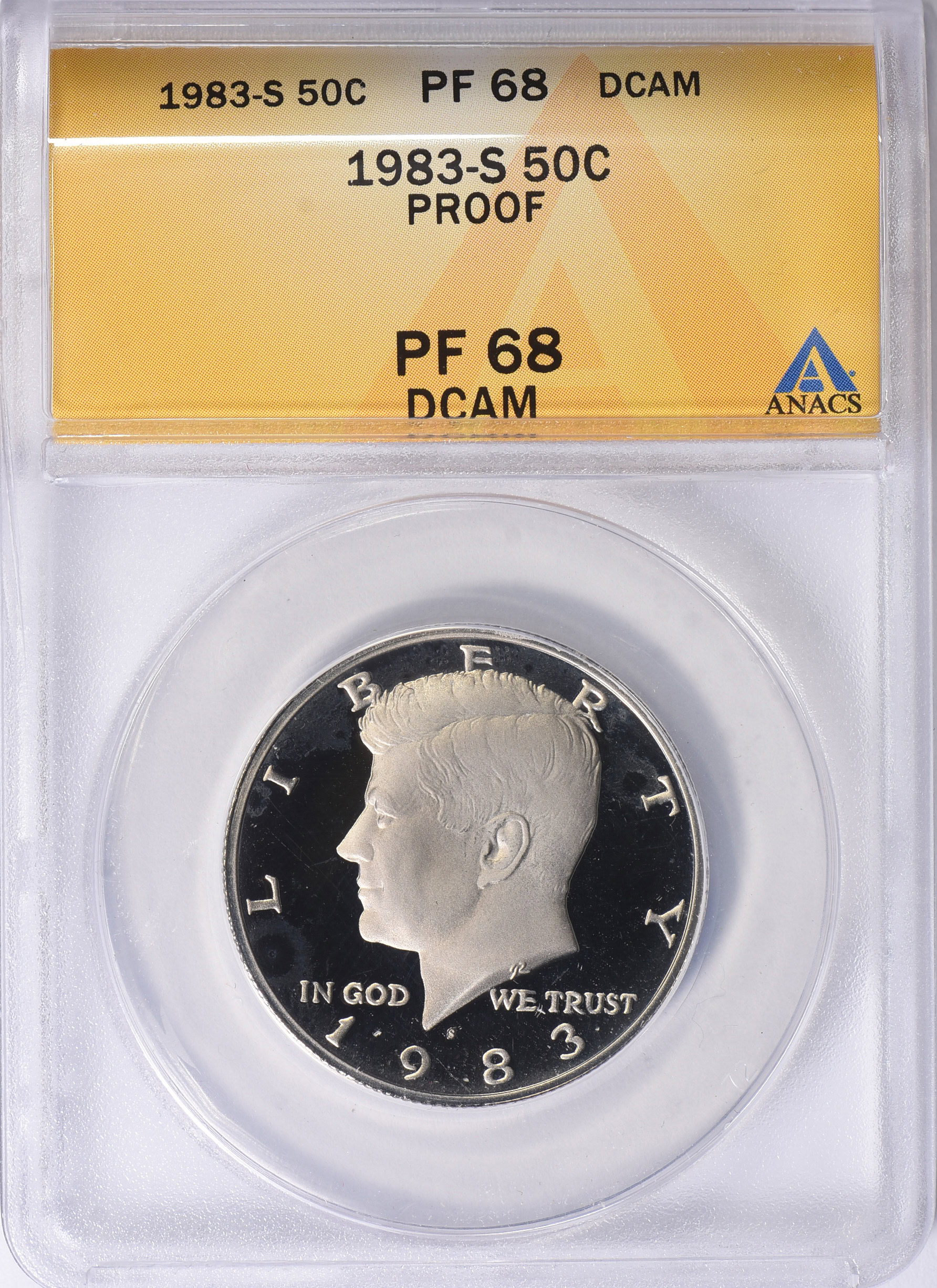 1983-S Kennedy Half Dollar ANACS Proof-68 DCAM (Item 1699079) | GreatCollections Coin Auctions