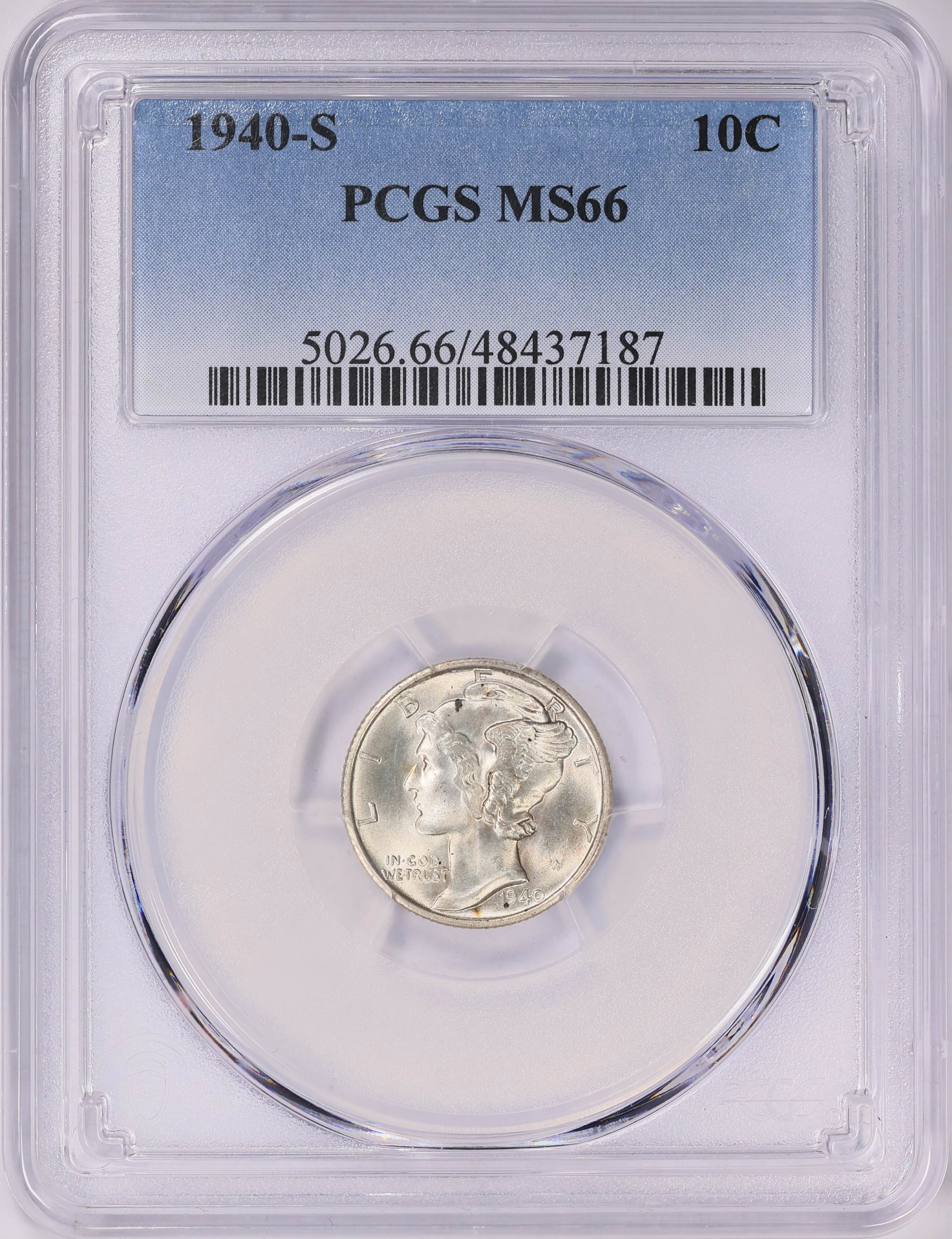 1940-S Mercury Dime PCGS MS-66 (Item 1699229) | GreatCollections Coin Auctions