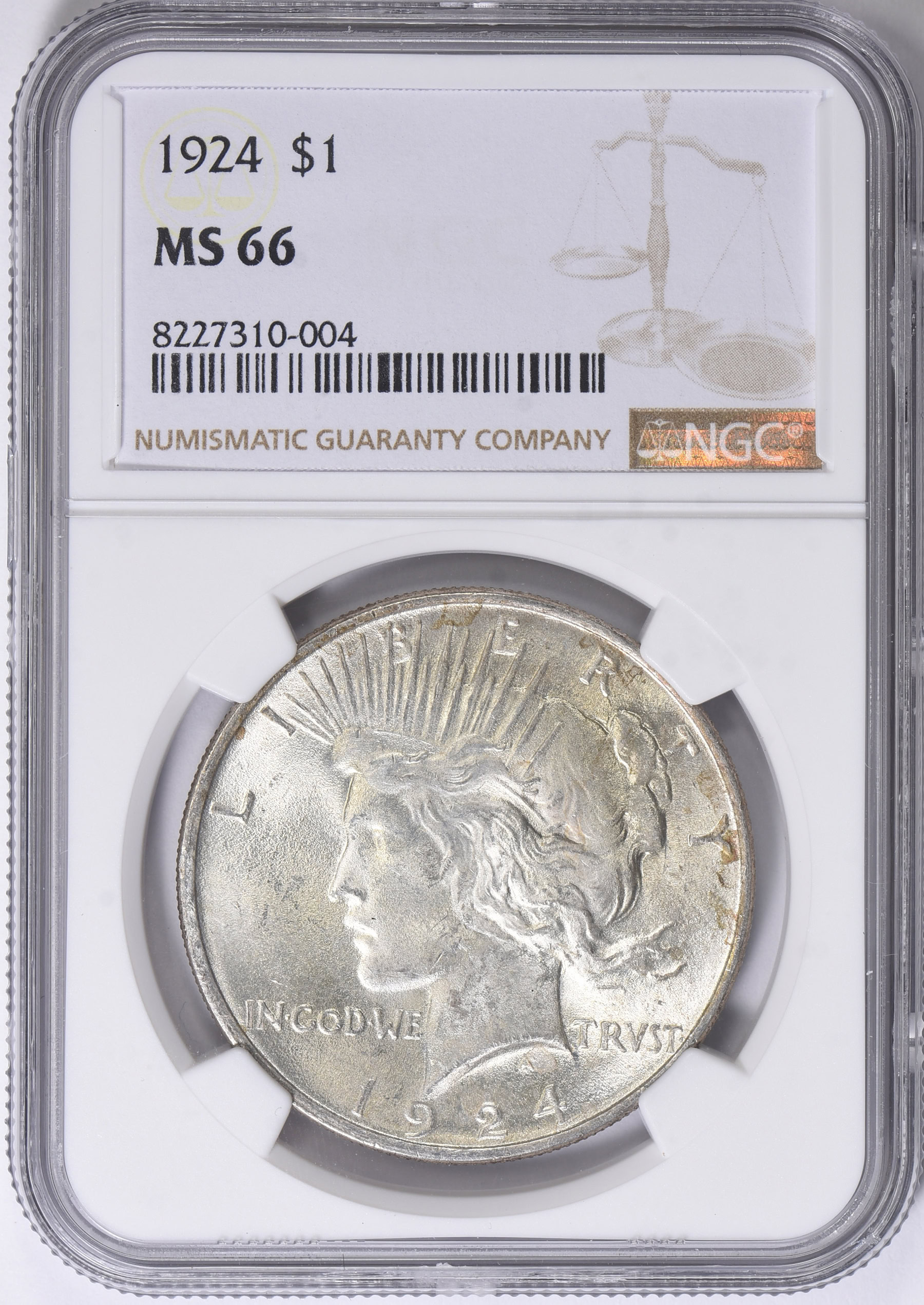 1924 Peace Silver Dollar NGC MS-66 (Item 1699272) | GreatCollections ...