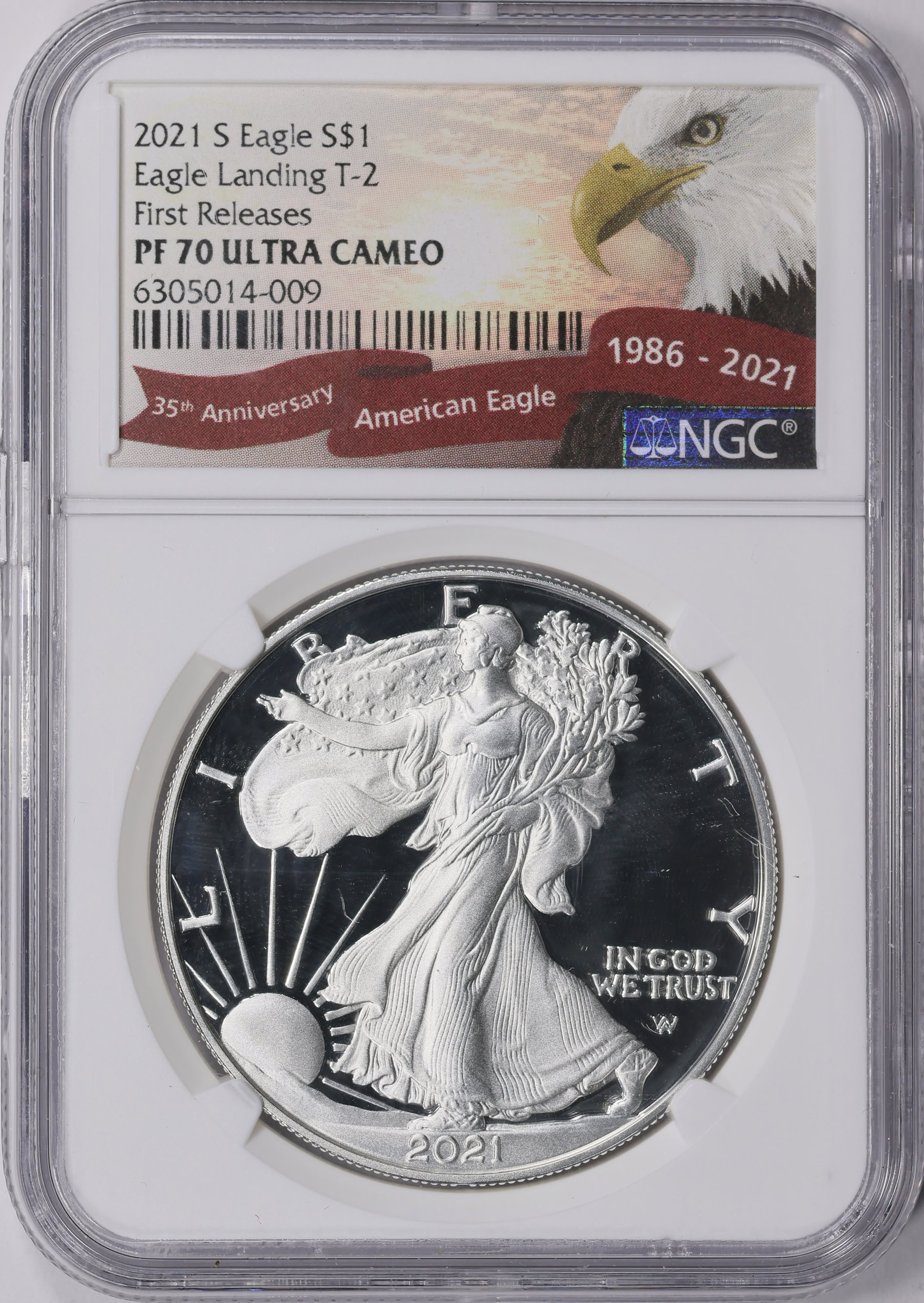 2021-S $1 Silver Eagle Type 2 First Releases NGC Proof-70 UC (Eagle Label) (Item 1699292 ...